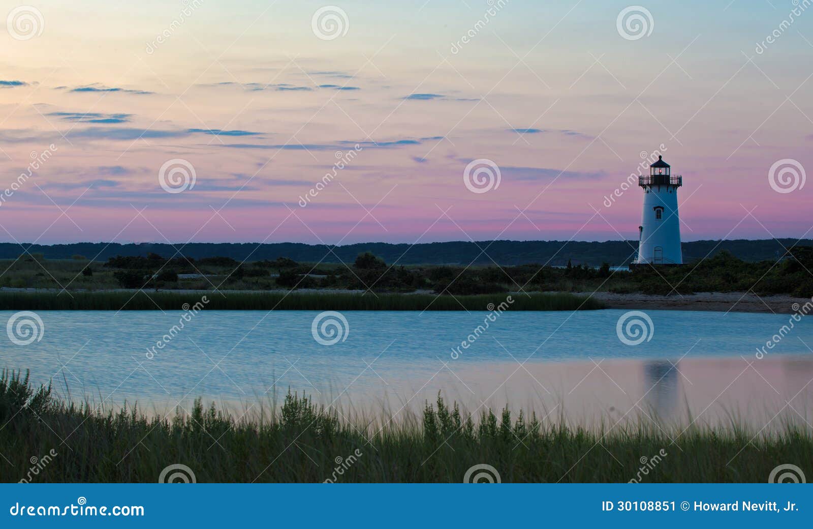 Martha S Vineyard Edgartown Lighthouse Stock Image - Image of sunrise ...