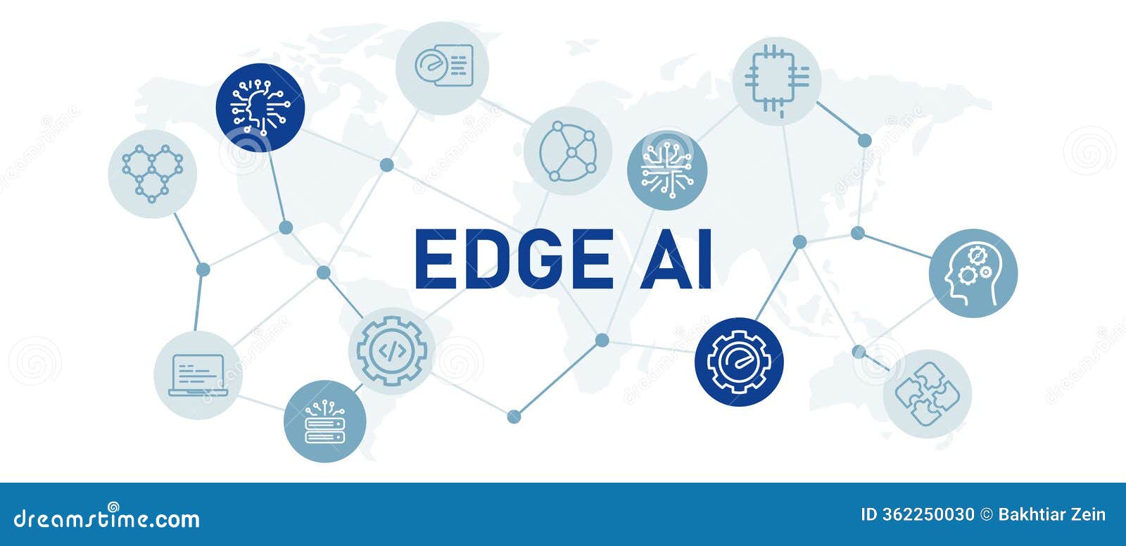 Edge Ai Icon Set With Illustration Real Time Connection System Computing Programming Distributed