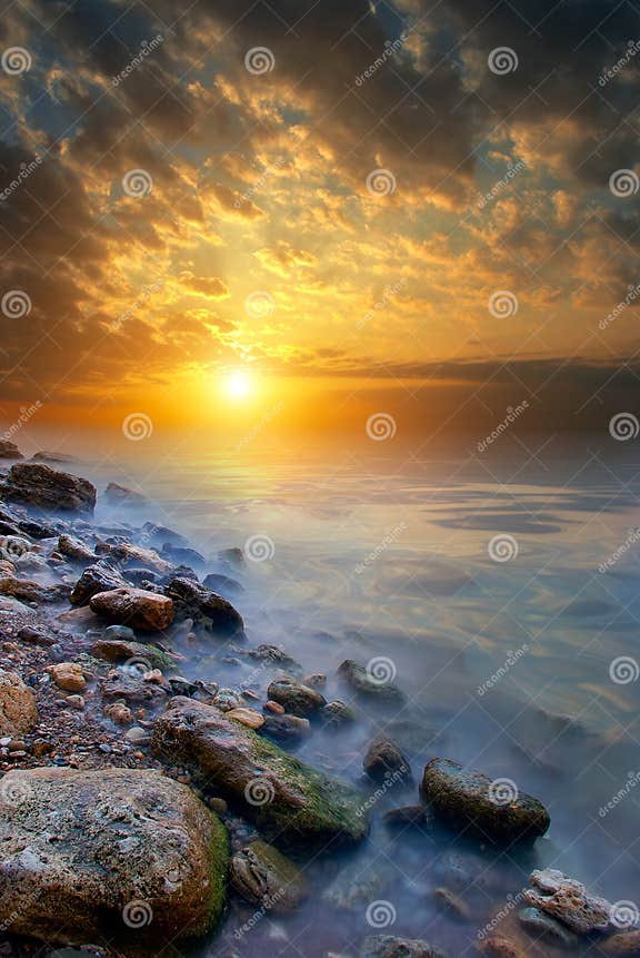 The Edge of the Beach, Sea, Sunset Stock Photo - Image of ocean, beach ...