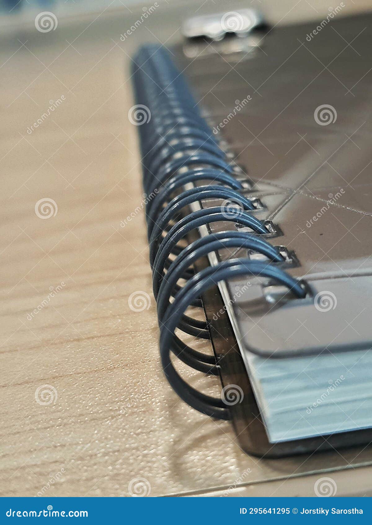 Edge of a Brown Notebook with Spiral Binder Stock Image - Image of edge ...