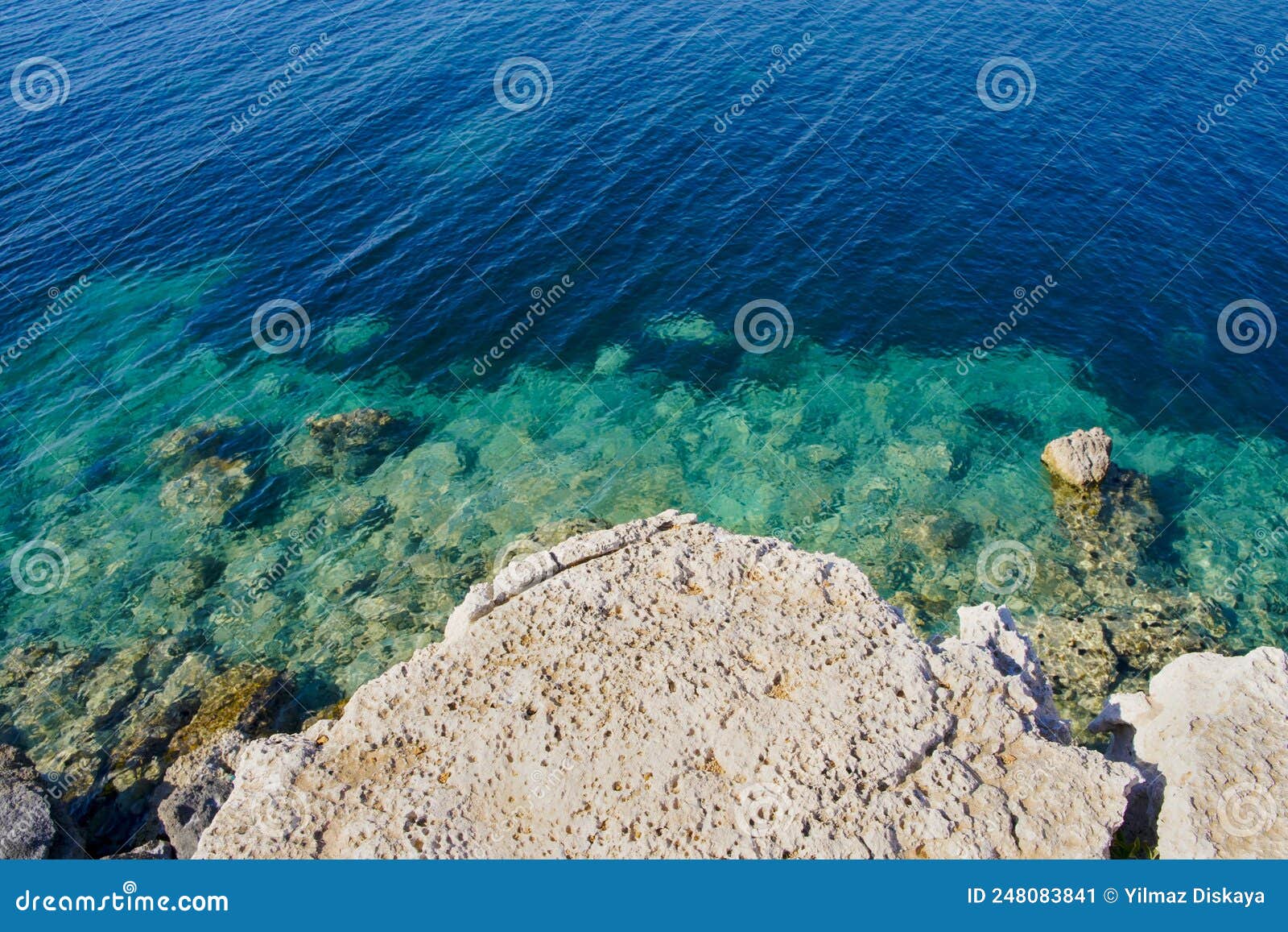 Edge of Cliff Looking Down on the Ocean Water. Stock Image - Image of ...