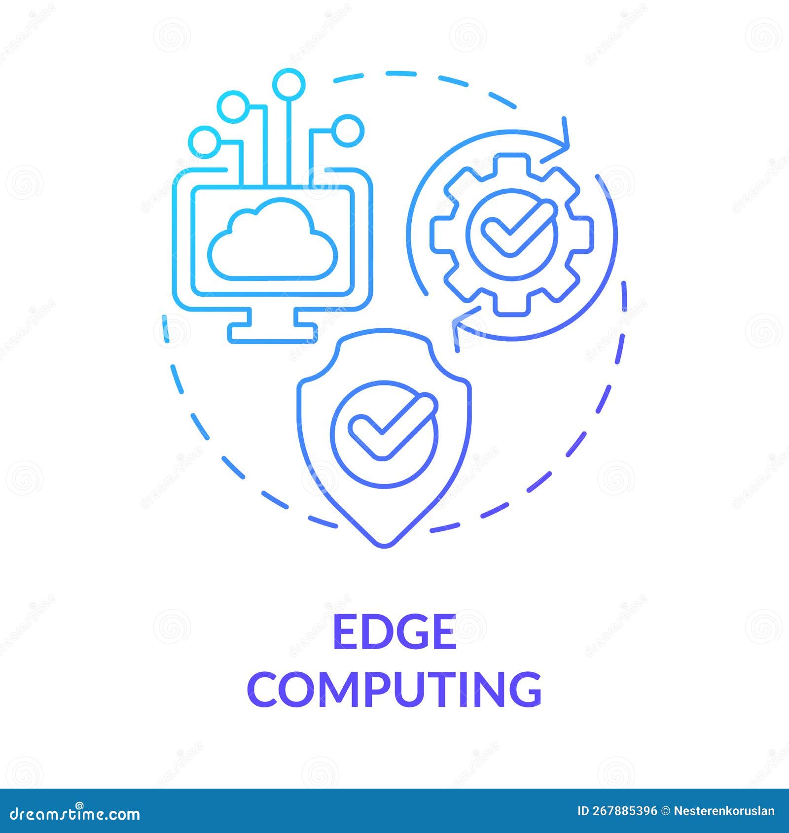 Edge Computing Blue Gradient Concept Icon Stock Vector - Illustration ...