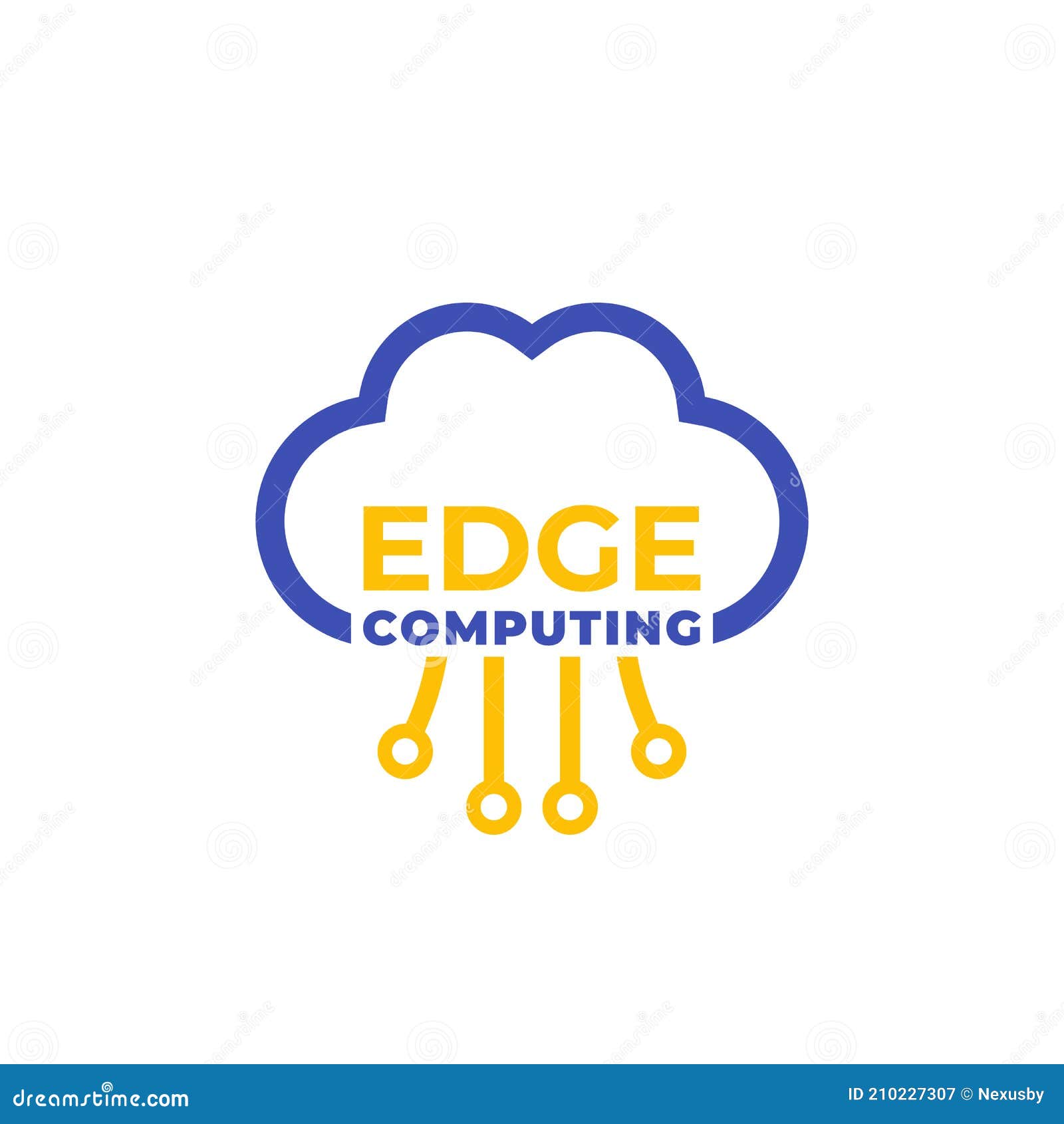 Edge Computing, Cloud Service Vector Icon Stock Vector - Illustration ...