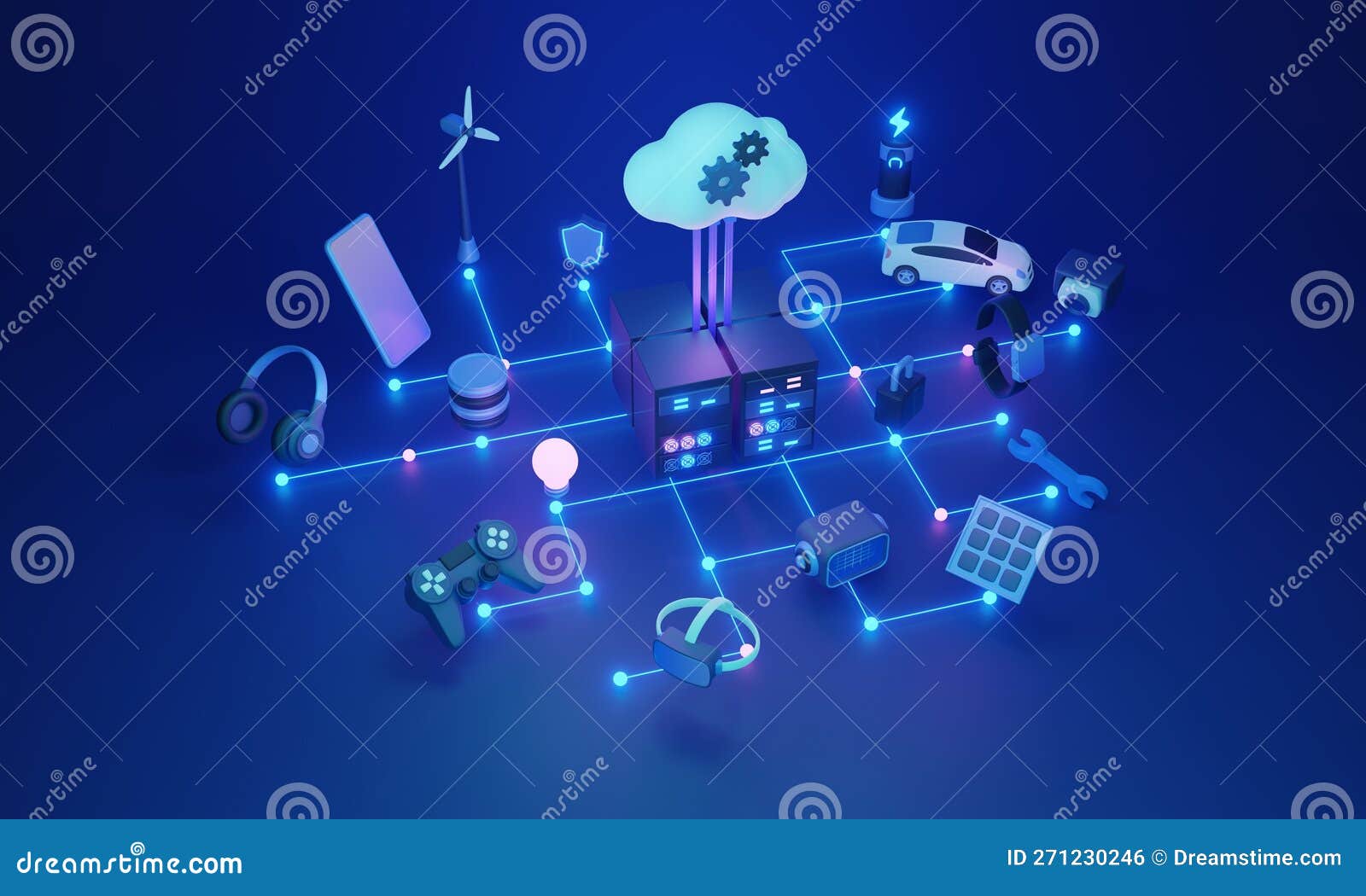 Edge Computing Concept, 3D Illustration. Distributes Data Processing ...