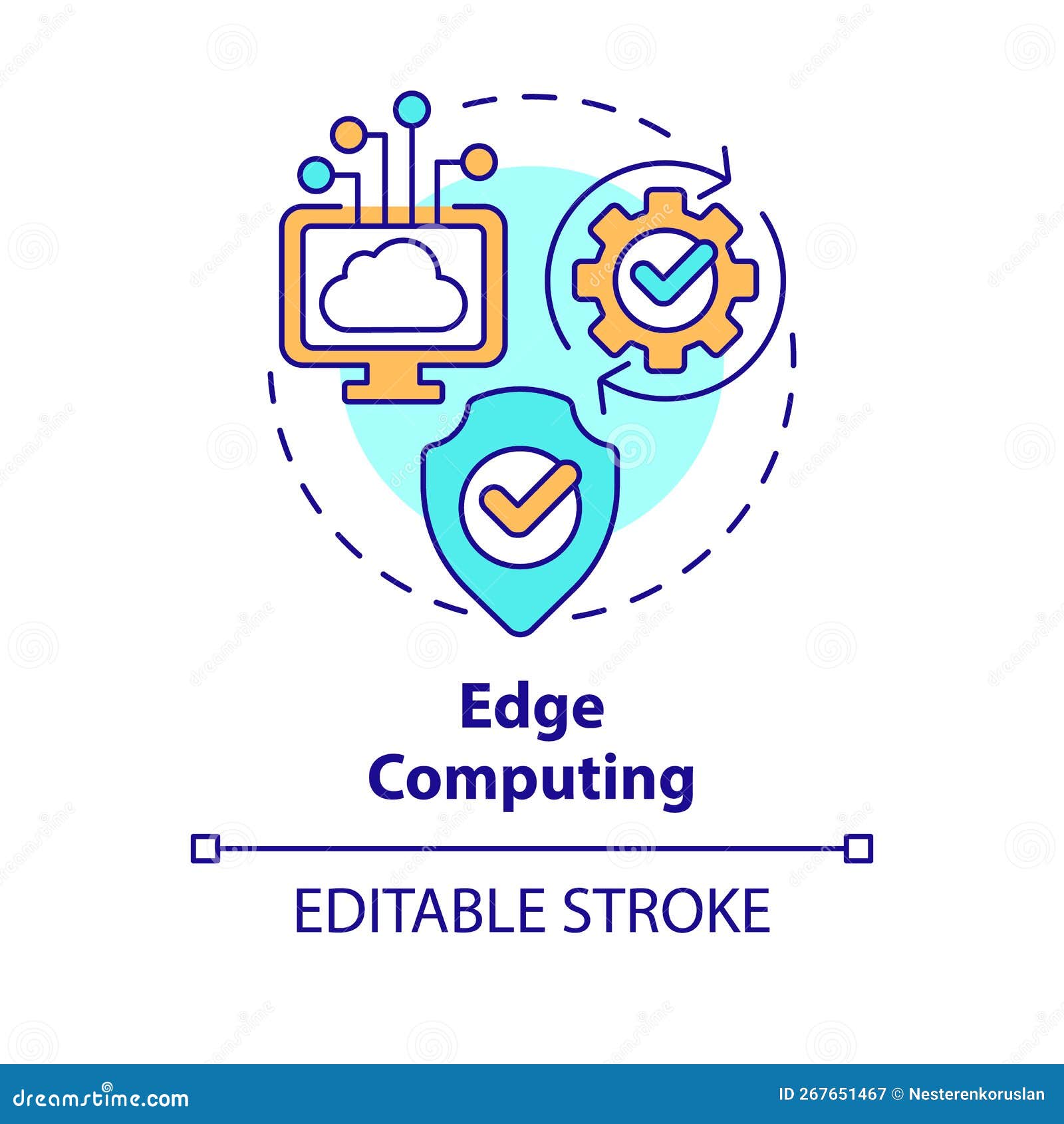 Edge Computing Concept Icon Stock Vector - Illustration of technology ...