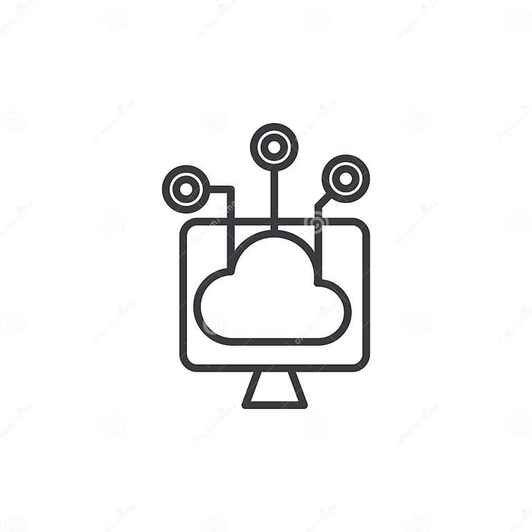 Edge Computing Icon Vector Set on White Background Stock Vector ...