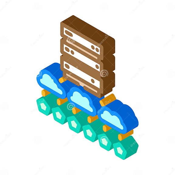 Edge Computing Industry 4 Isometric Icon Vector Illustration Stock ...