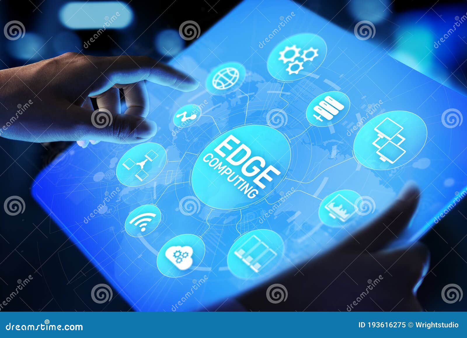 Edge Computing Modern it Technology on Virtual Screen Concept. Stock ...