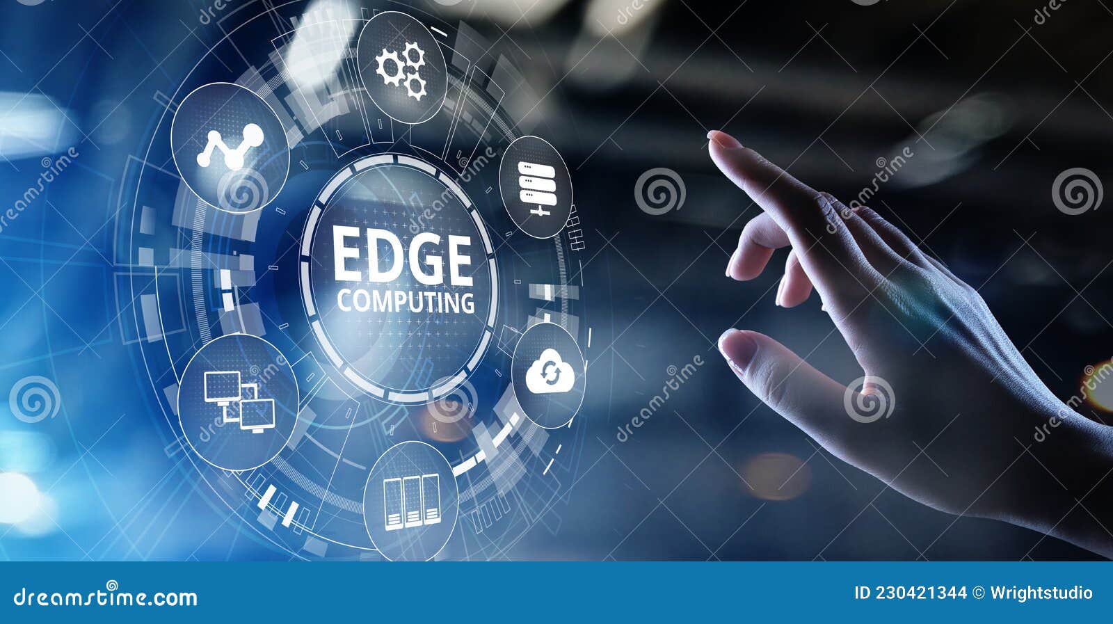 Edge Computing Modern it Technology on Virtual Screen Concept Stock ...