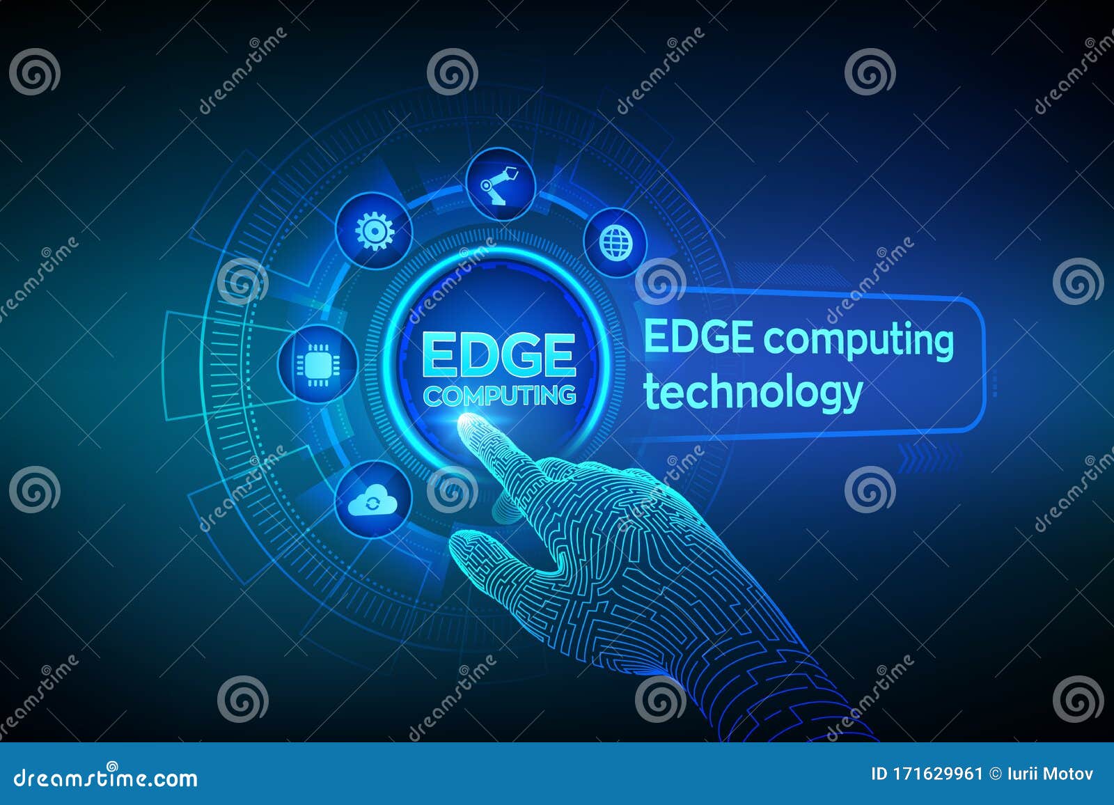 Edge Computing Modern it Technology on Virtual Screen Concept. Edge ...