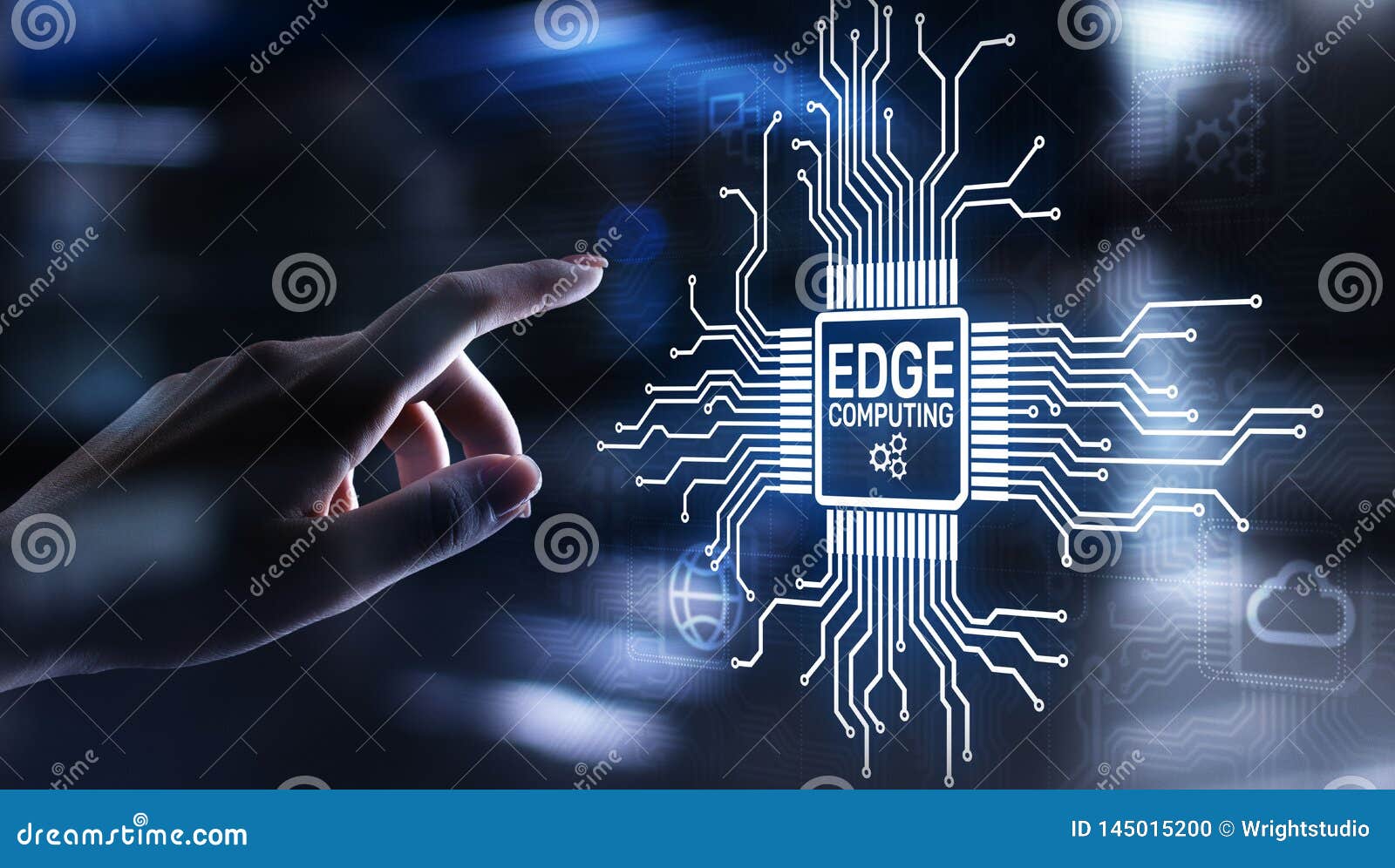 Edge Computing Modern it Technology on Virtual Screen Concept. Stock ...