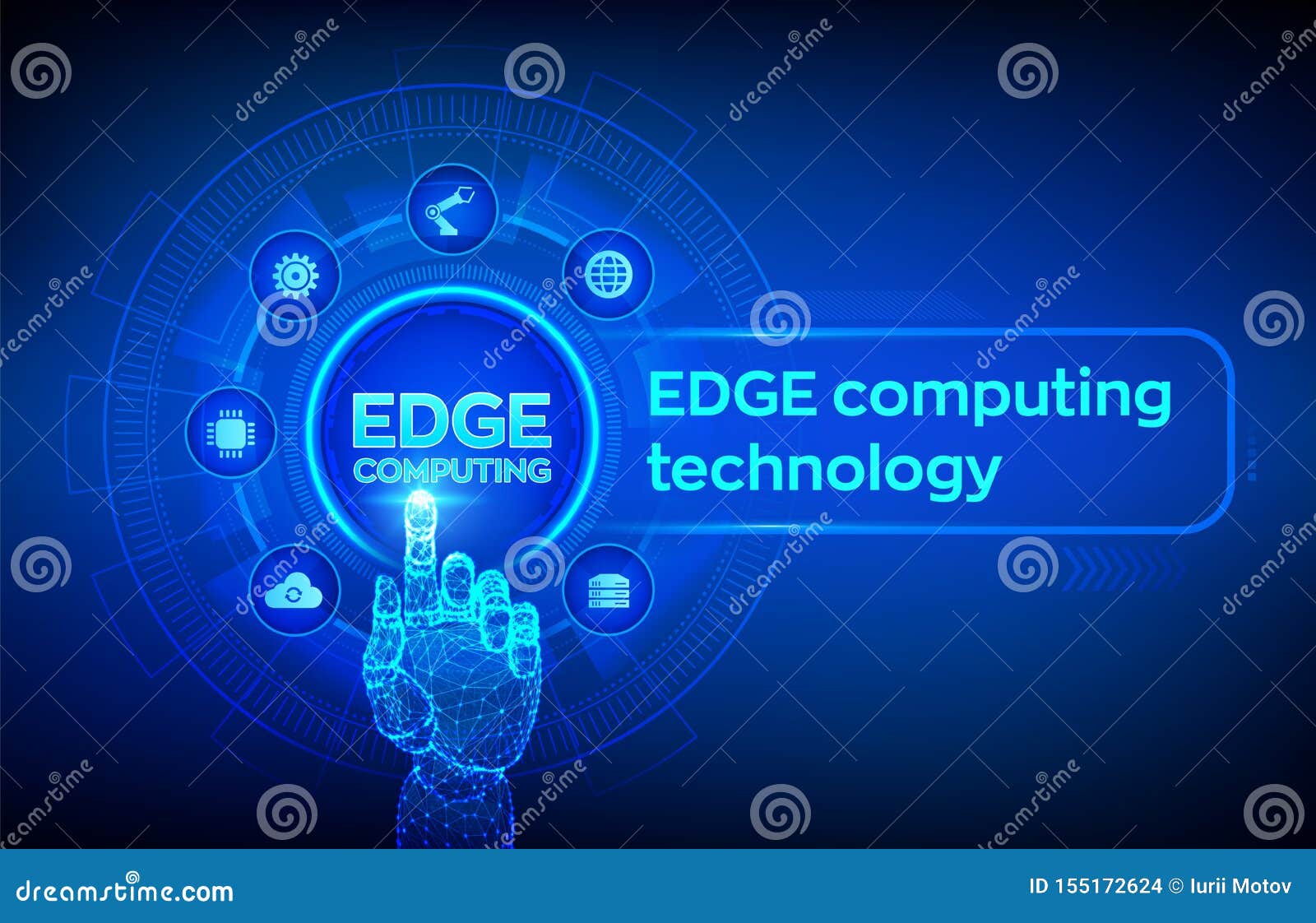 Edge Computing Modern it Technology on Virtual Screen Concept. Edge ...