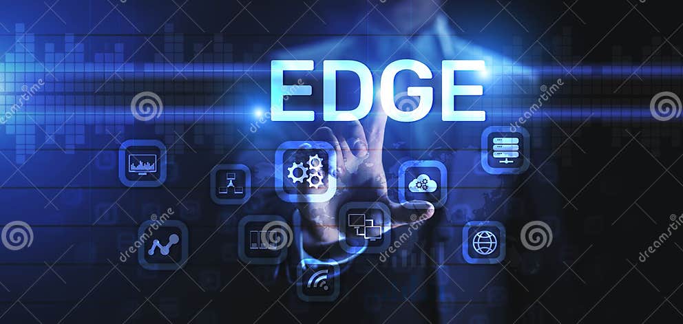 Edge Computing Networking Internet Technology Concept on Screen ...