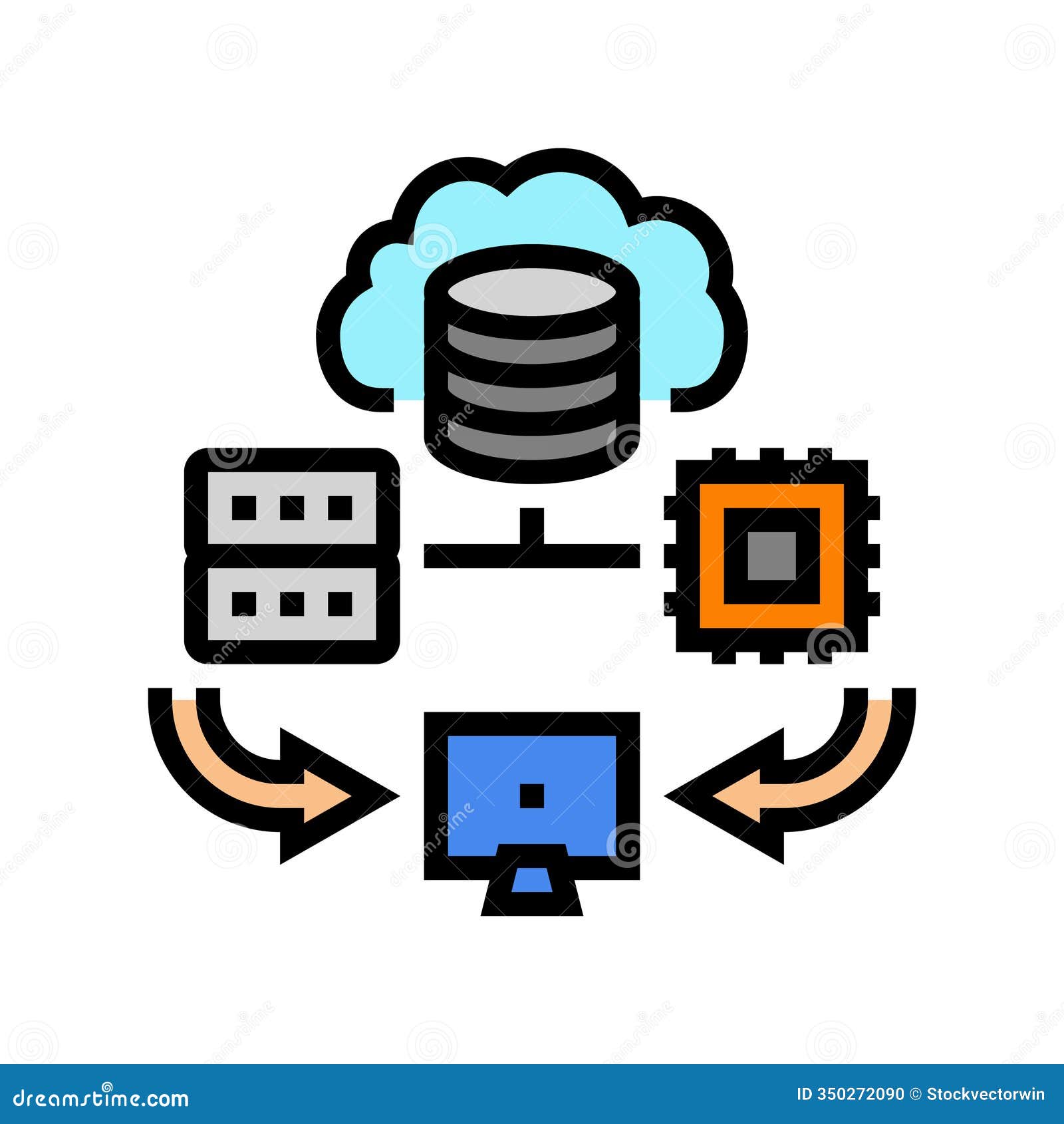 Node 3d Data Array. Dots Organized To Network Data Flow. Deep Big Surface Nodes As Mesh Grid ...