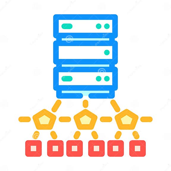 Edge Computing Node Data Center Color Icon Vector Illustration Stock ...