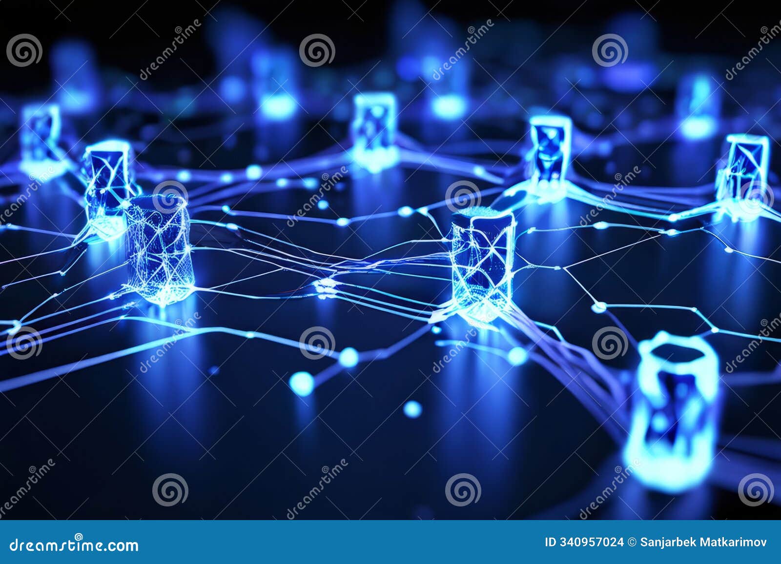 Edge Computing Nodes Multiple Small Nodes Connected in a Network Stock ...