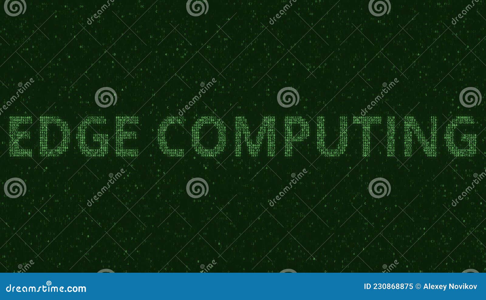 EDGE COMPUTING Text Consisting of Many Symbols on Computer Monitor. 3d ...