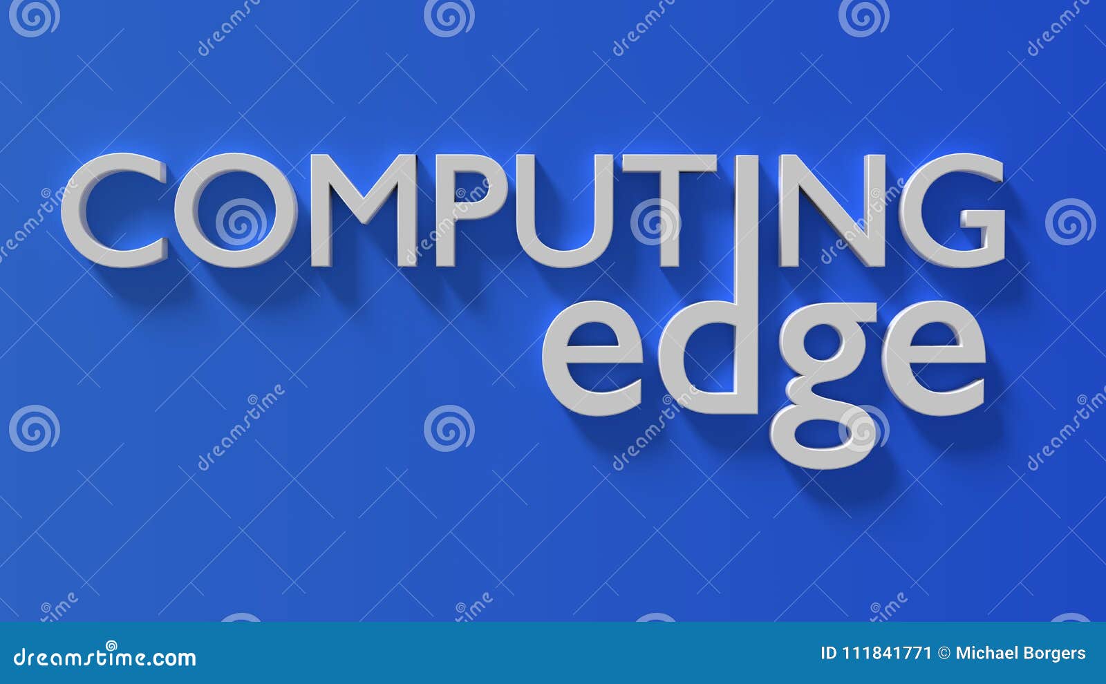 Edge Computing White Word on a Gradient Blue Wall Stock Illustration ...