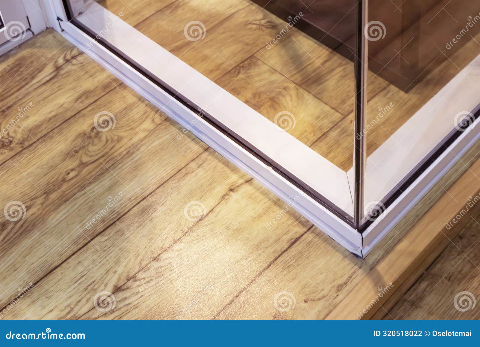 Edge Corners of Wooden Floors and Sliding Door Frames in Perspective ...