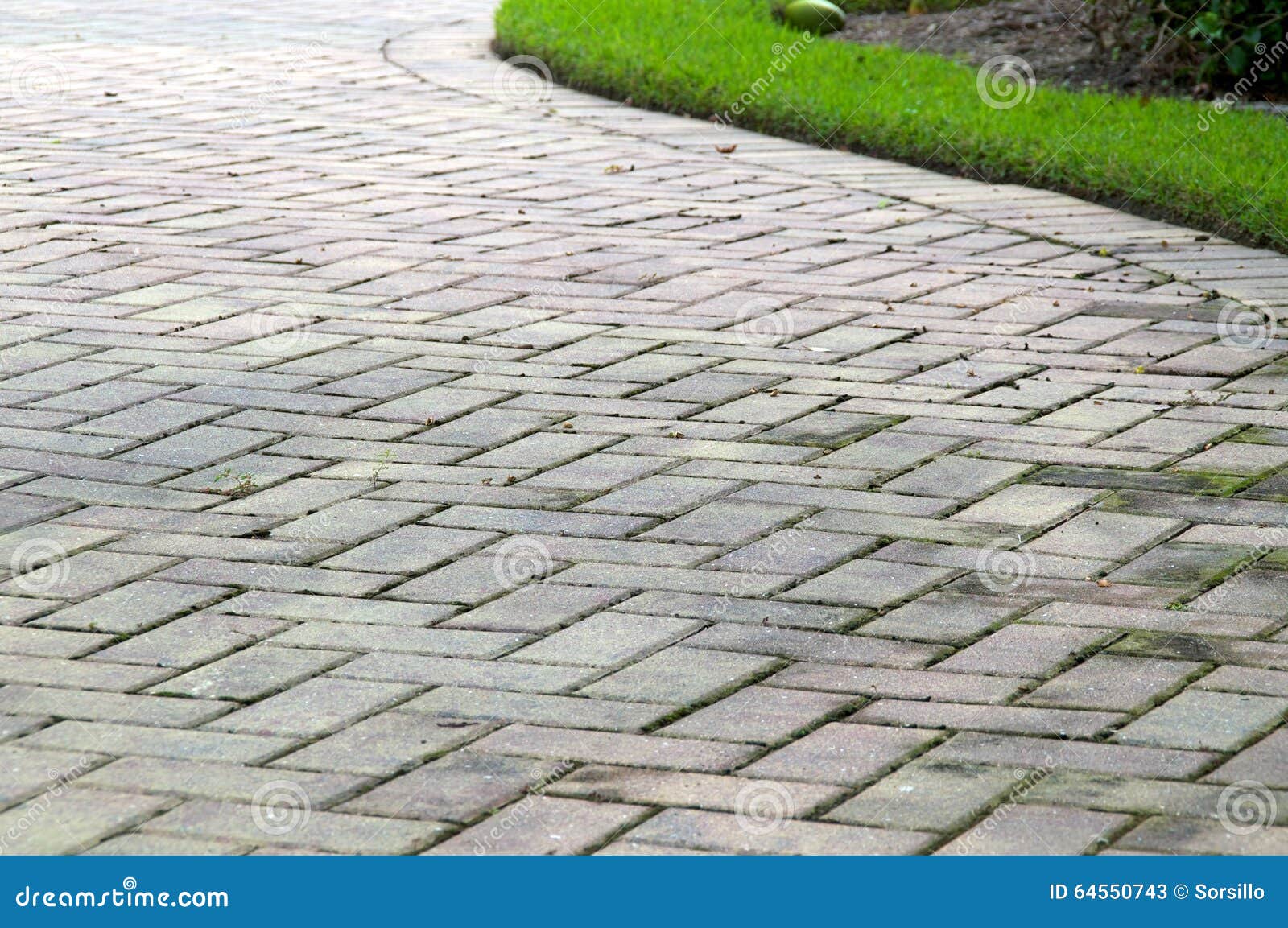 Edge of Curved Paved Driveway Stock Image - Image of bricks, brown ...