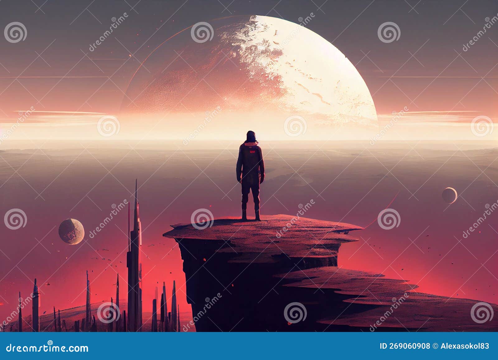 Edge of the Earth, a View from Afar Stock Illustration - Illustration ...