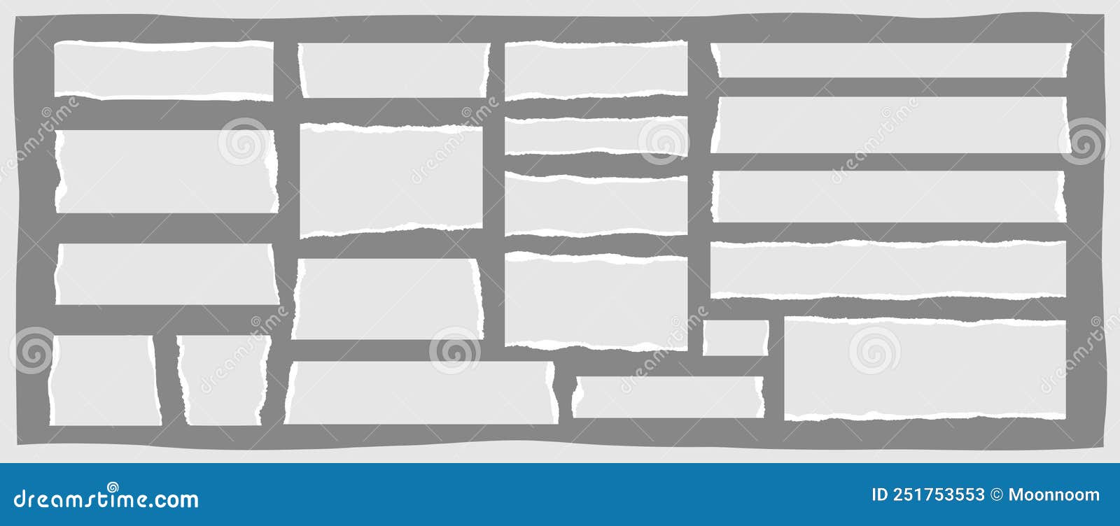 Rectangular Torn Paper Shred Vector Set. | CartoonDealer.com #256393024