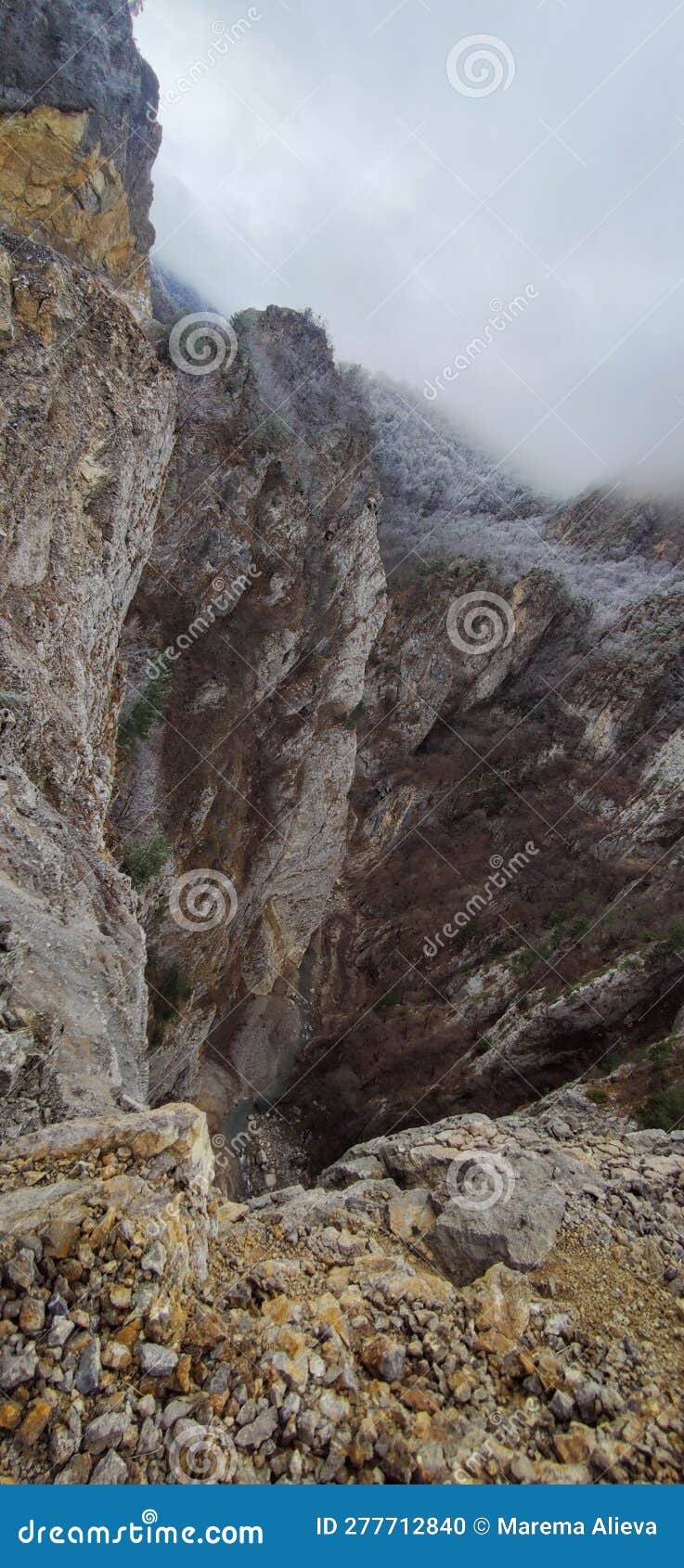 On the Edge of a High Cliff at the Bottom of Which the River Flows ...
