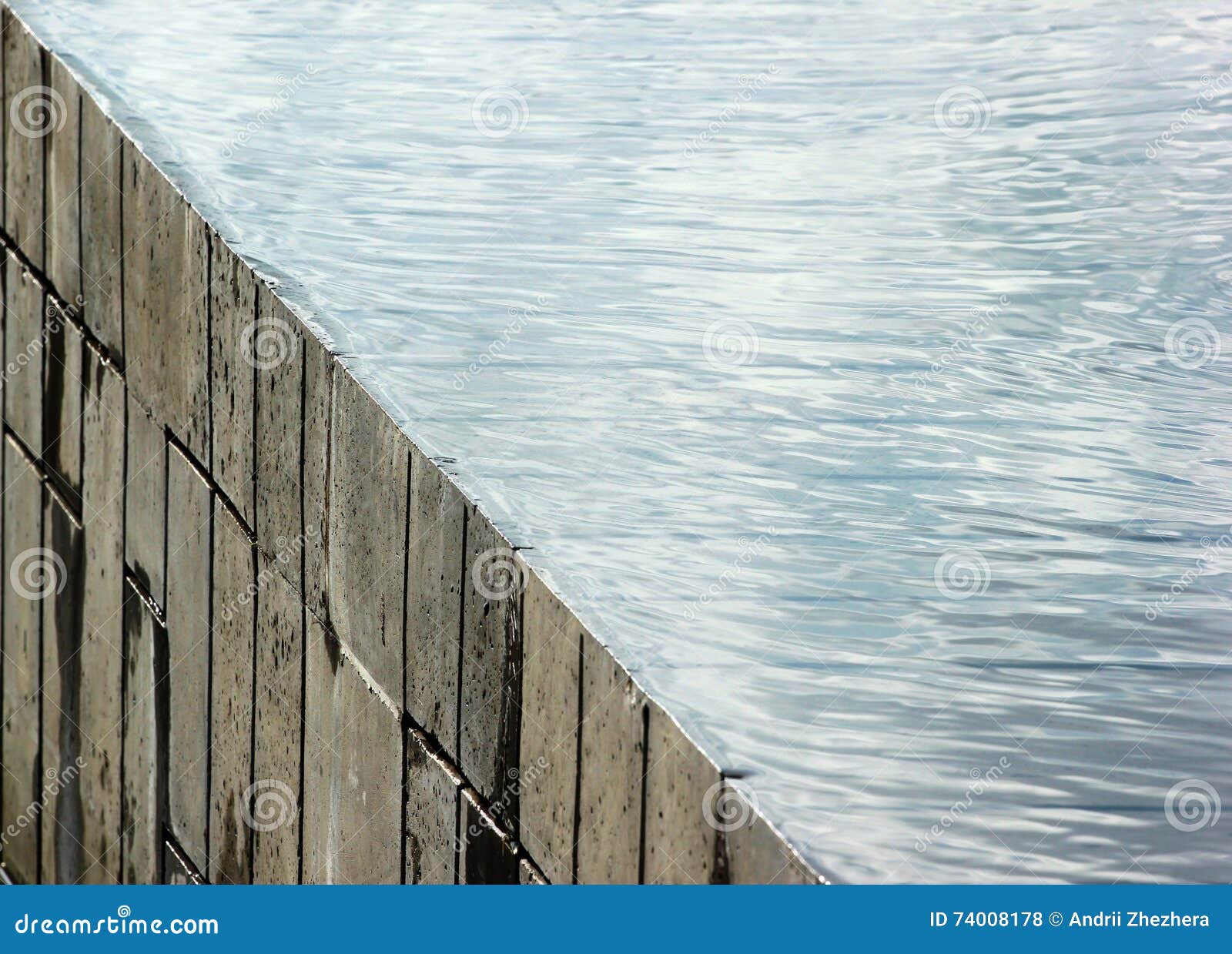 Edge of Horizontal Water Surface in a Fountain Stock Photo - Image of ...