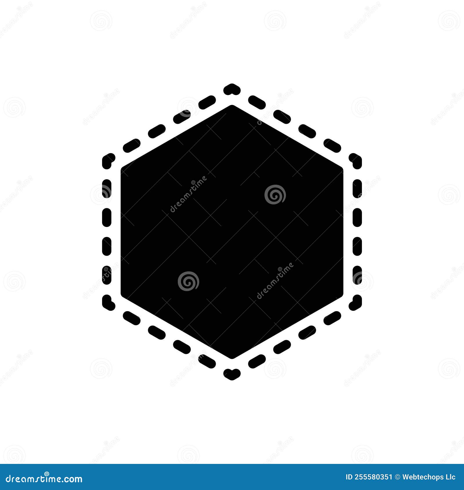 Black Solid Icon for Edge, Hexagon and Geometry Stock Vector ...