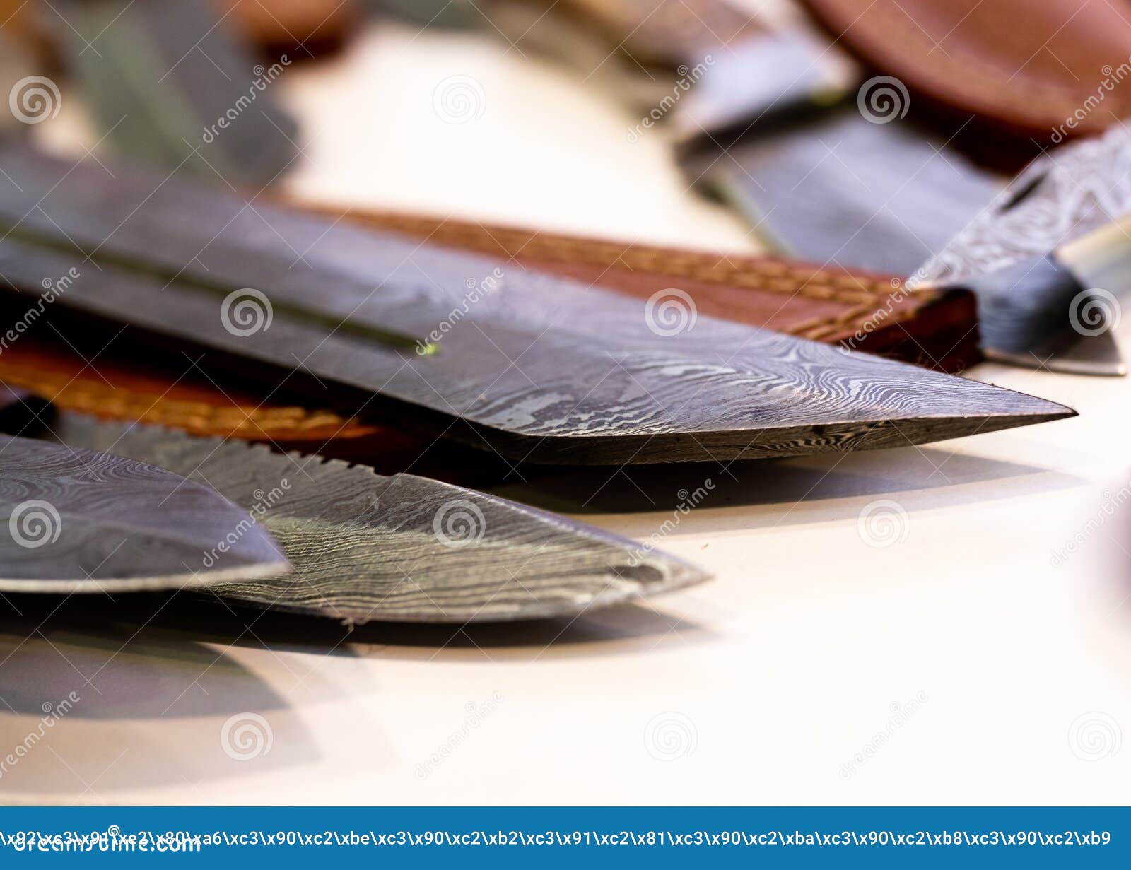 The Edge of Knives. Handmade Steel Knives Stock Image - Image of ...