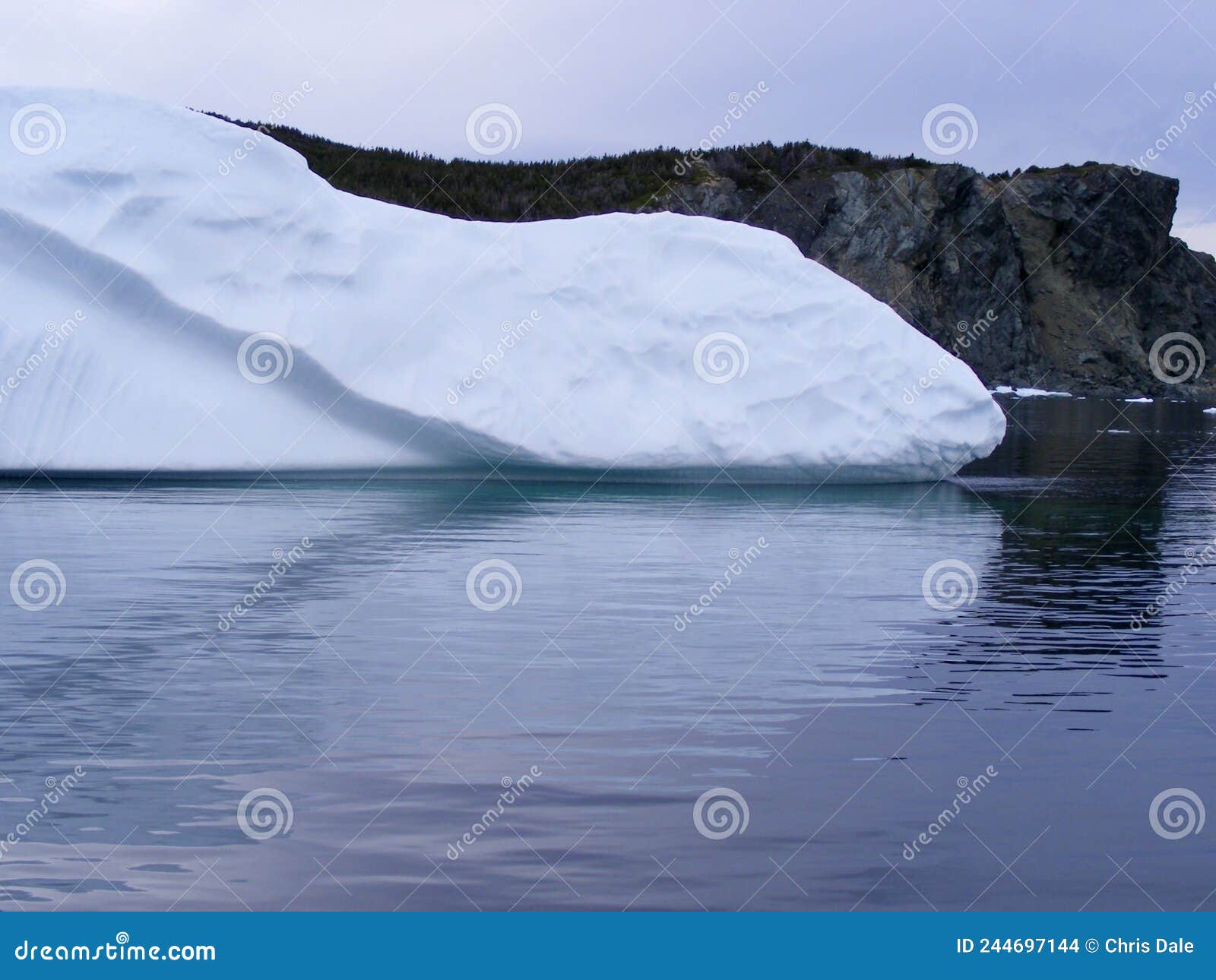 Edge of Large Iceberg and Steep Cliffs in Twillingate Harbour Stock ...