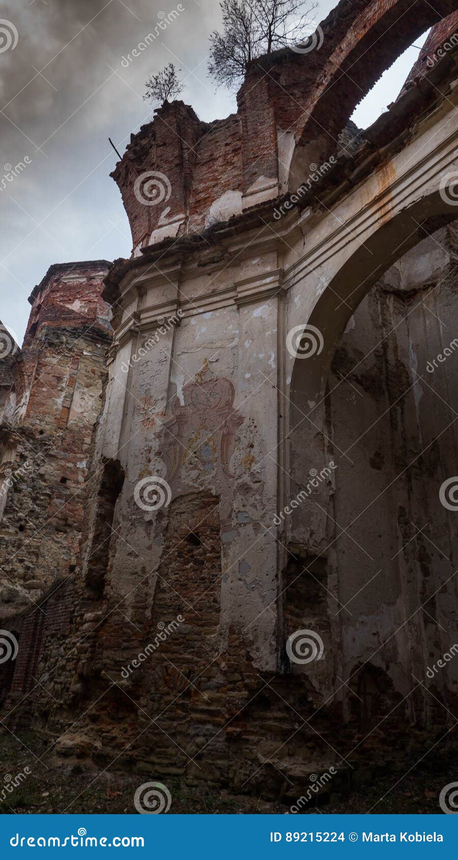 Edge of old castle ruins. stock photo. Image of admirable - 89215224