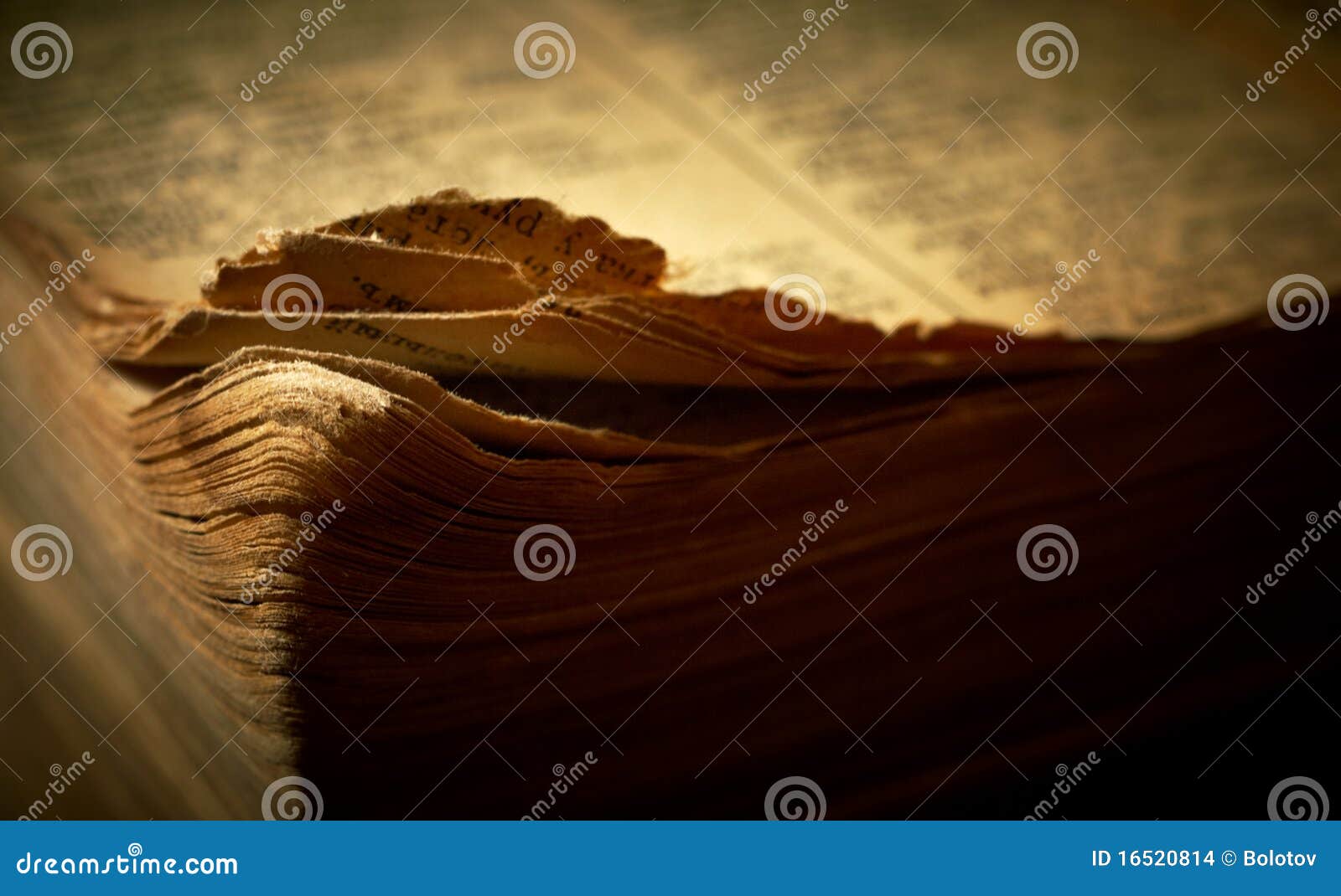 Edge of Open Old Religious Book. Stock Photo - Image of lighting, page ...