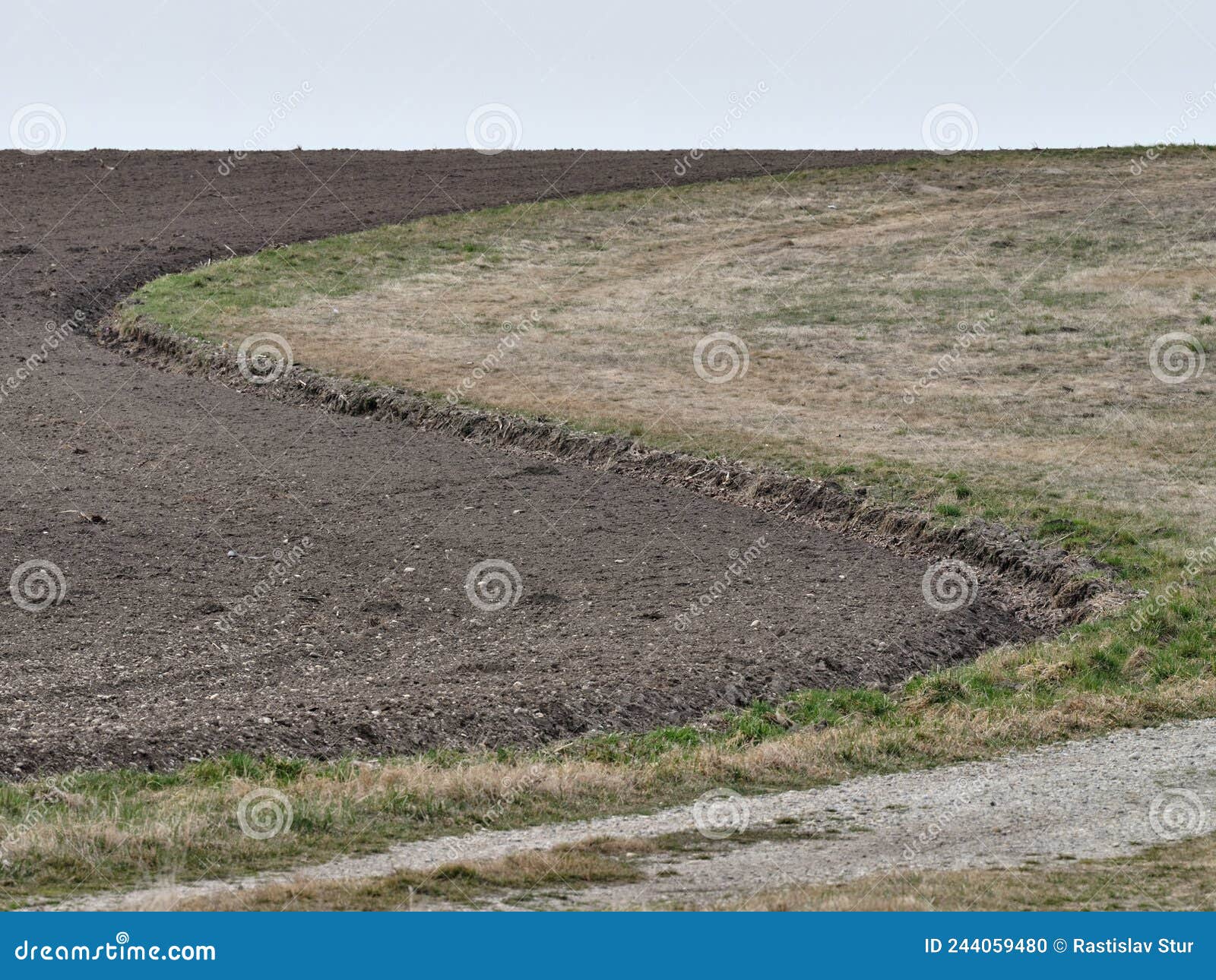 The Edge of the Plowed Field in the Shape of S Stock Photo - Image of ...