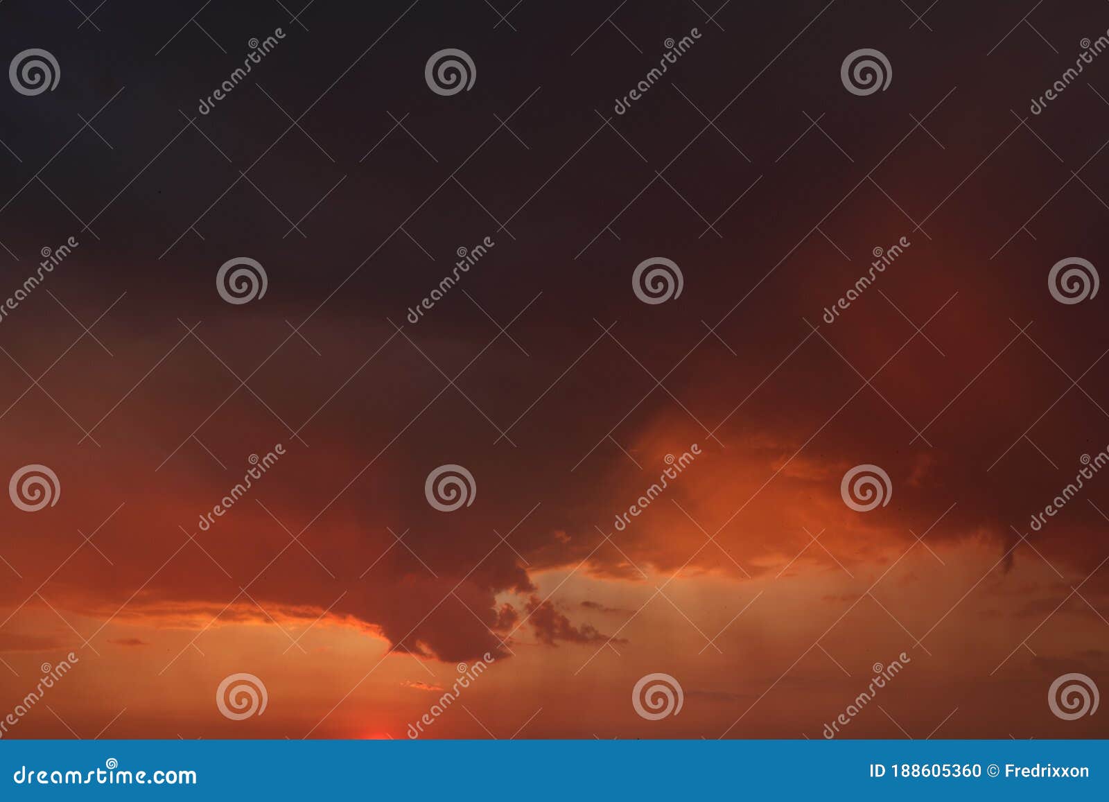 Edge of Rain Cloud in Warm Sunset Light. Stock Photo - Image of light ...
