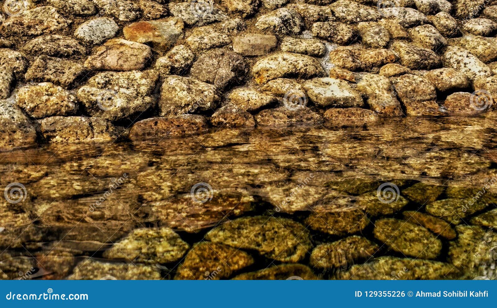 The edge of river stock photo. Image of backround, stones - 129355226