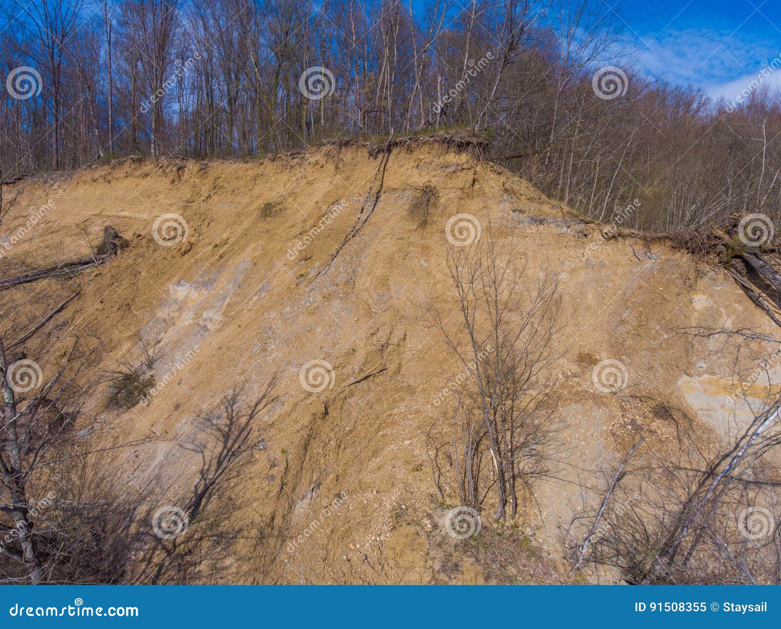 The Edge of the Sand Pit with Trees Stock Image - Image of quarry ...