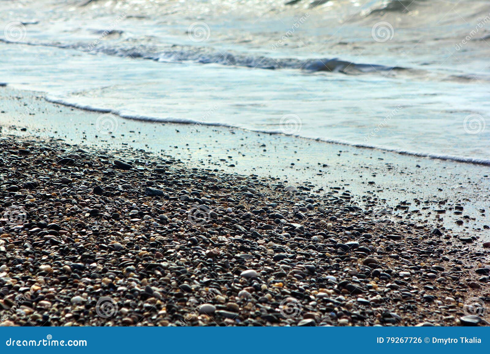 The Edge of the Sea, Sunset Light, Stony Shore, Surf. Stock Photo ...