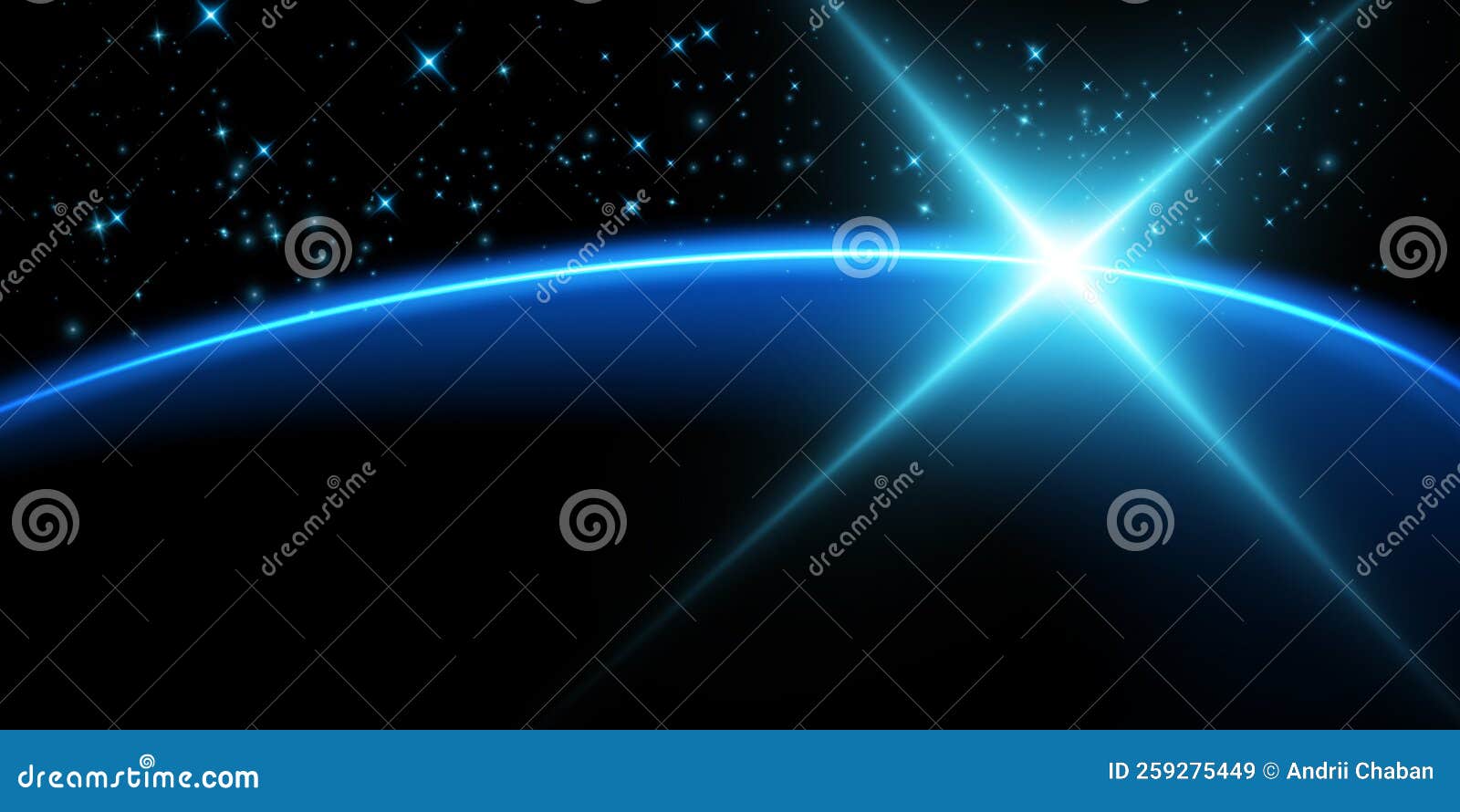 The Edge of a Solar Eclipse on a Black Background, Blue. Blue Eclipse ...