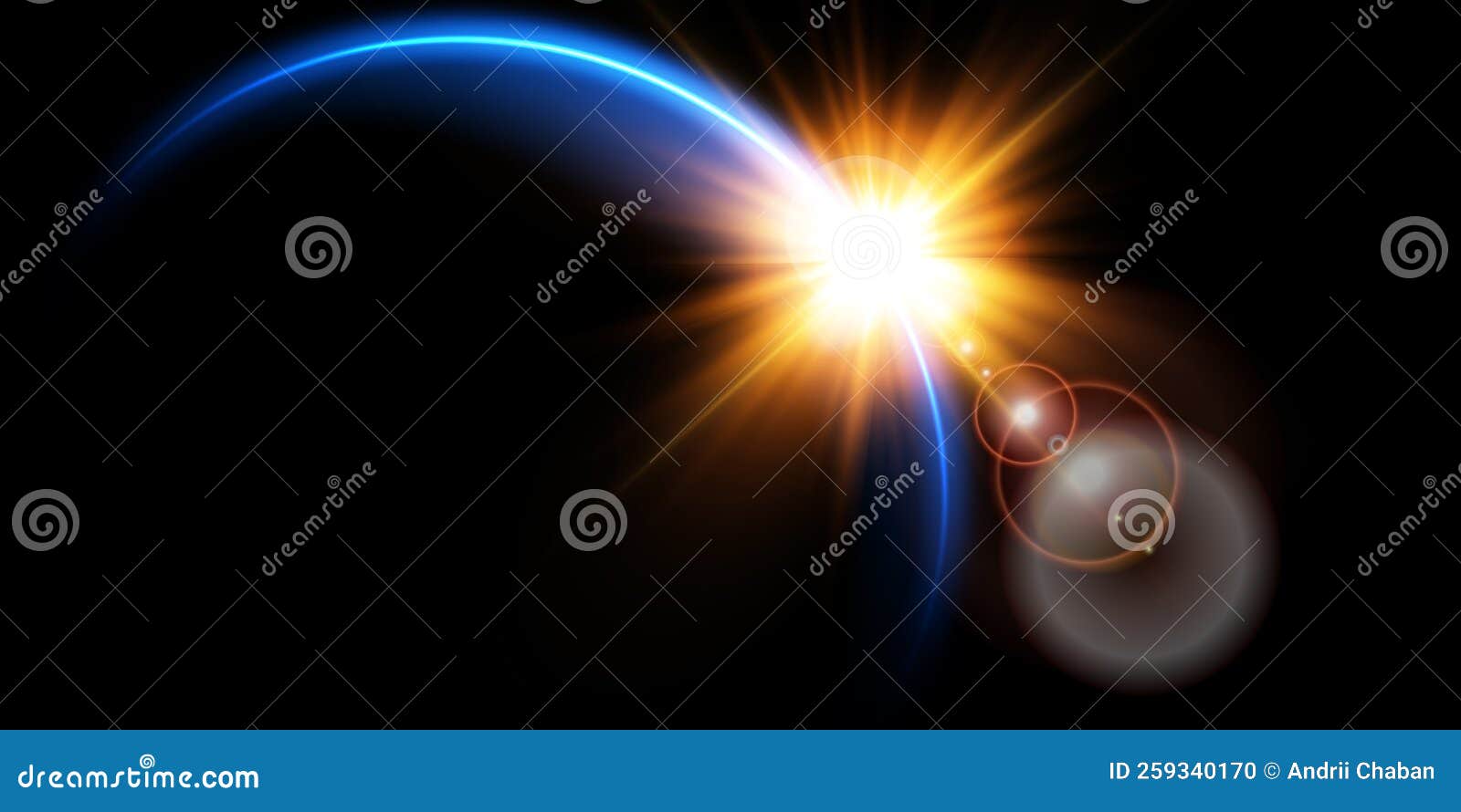 The Edge of a Solar Eclipse on a Black Background, Blue. Blue Eclipse ...