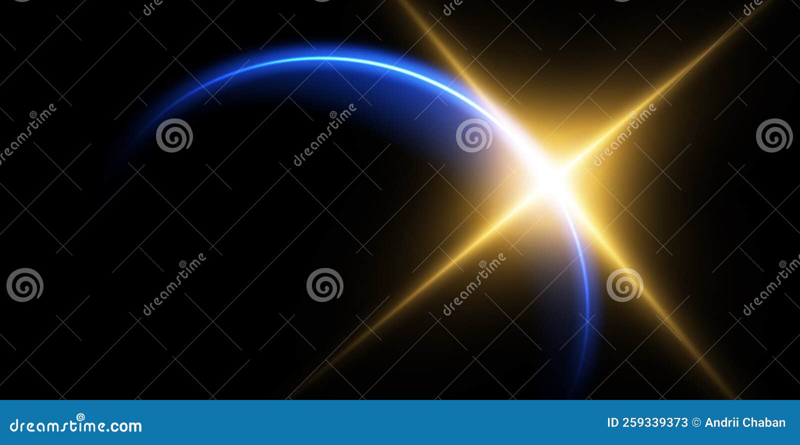 The Edge of a Solar Eclipse on a Black Background, Blue. Blue Eclipse ...