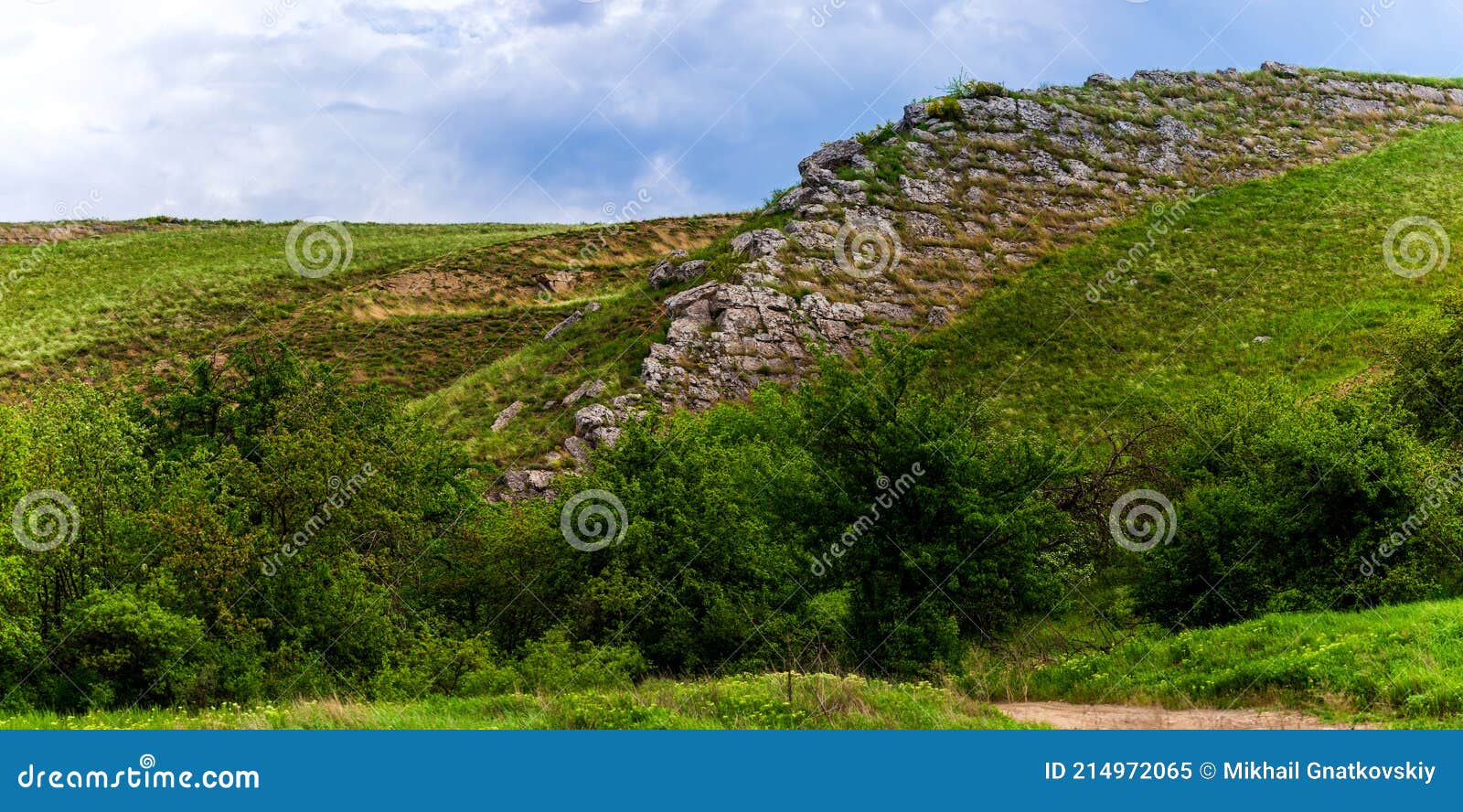 Edge of Steep Slope on Rocky Hillside. Dramatic Scenery in Mountain ...