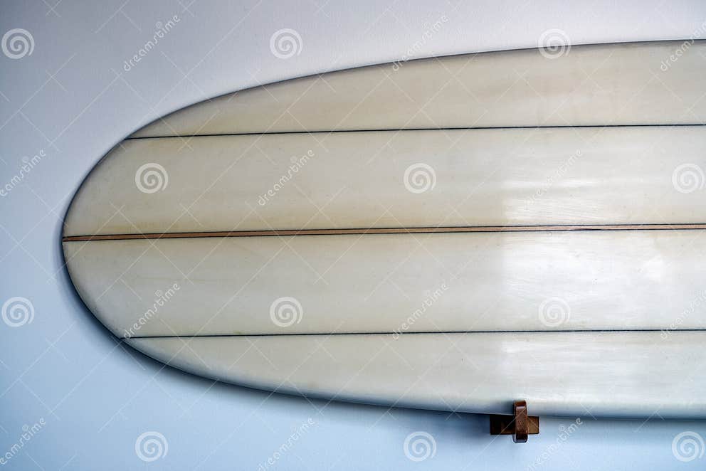 The Edge of a Surfboard Hanging on an Interior Wall Stock Image - Image ...
