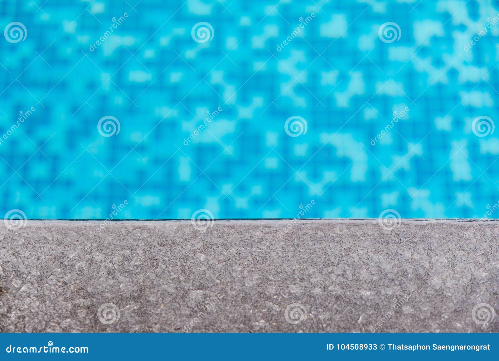 Edge of Swimming Pool with Blue Mosaic Tiles at the Bottom of Th Stock ...