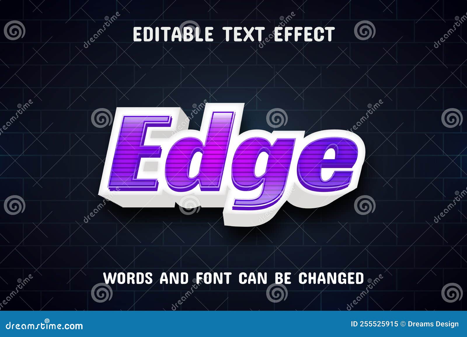 Edge Text - Editable Text Effect Stock Vector - Illustration of effect ...