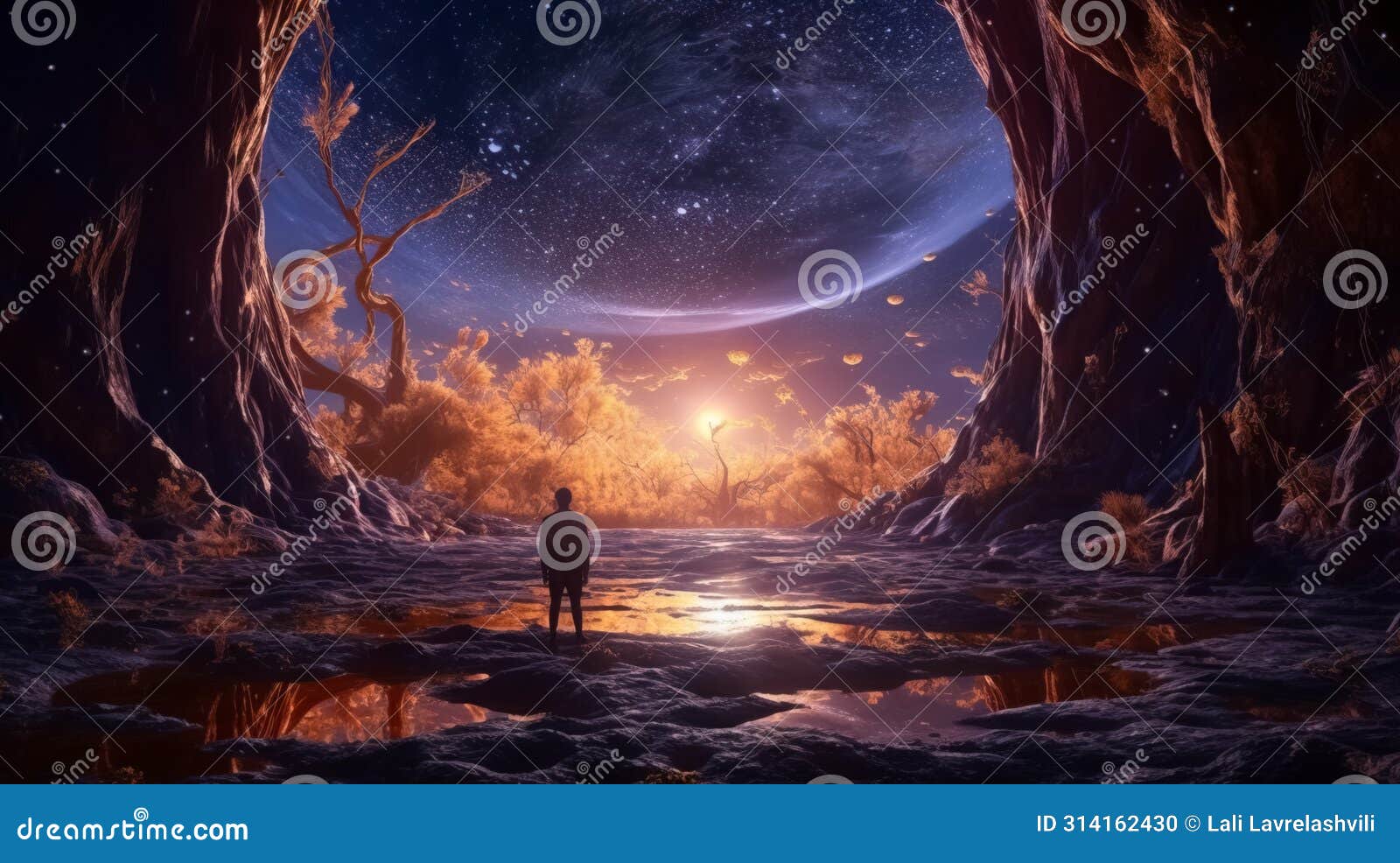At the Edge of Universe. Surreal Mystical Fantasy Artwork Stock ...