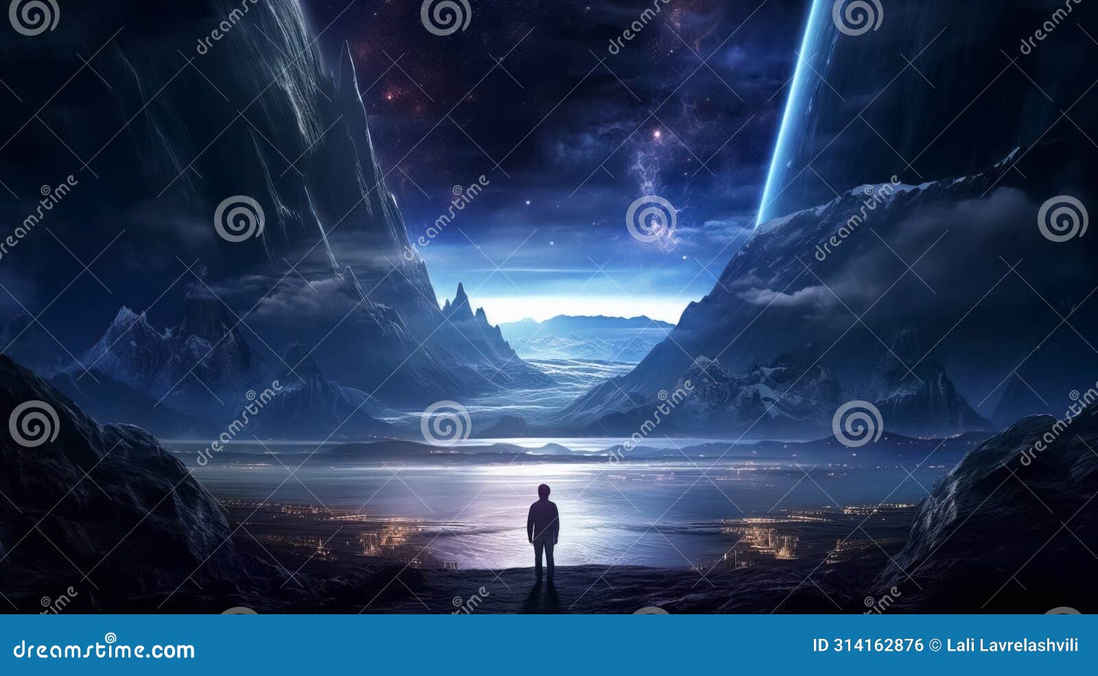 At the Edge of Universe. Surreal Mystical Fantasy Artwork Stock ...