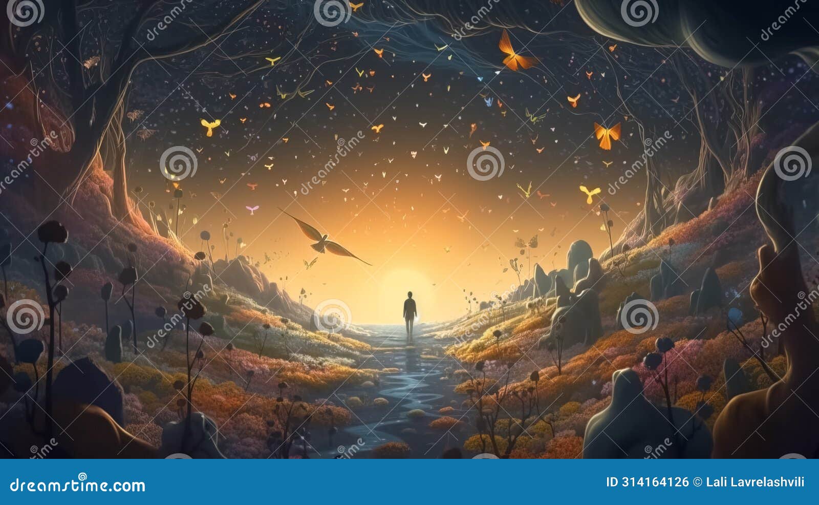 At the Edge of Universe. Surreal Mystical Fantasy Artwork Stock ...