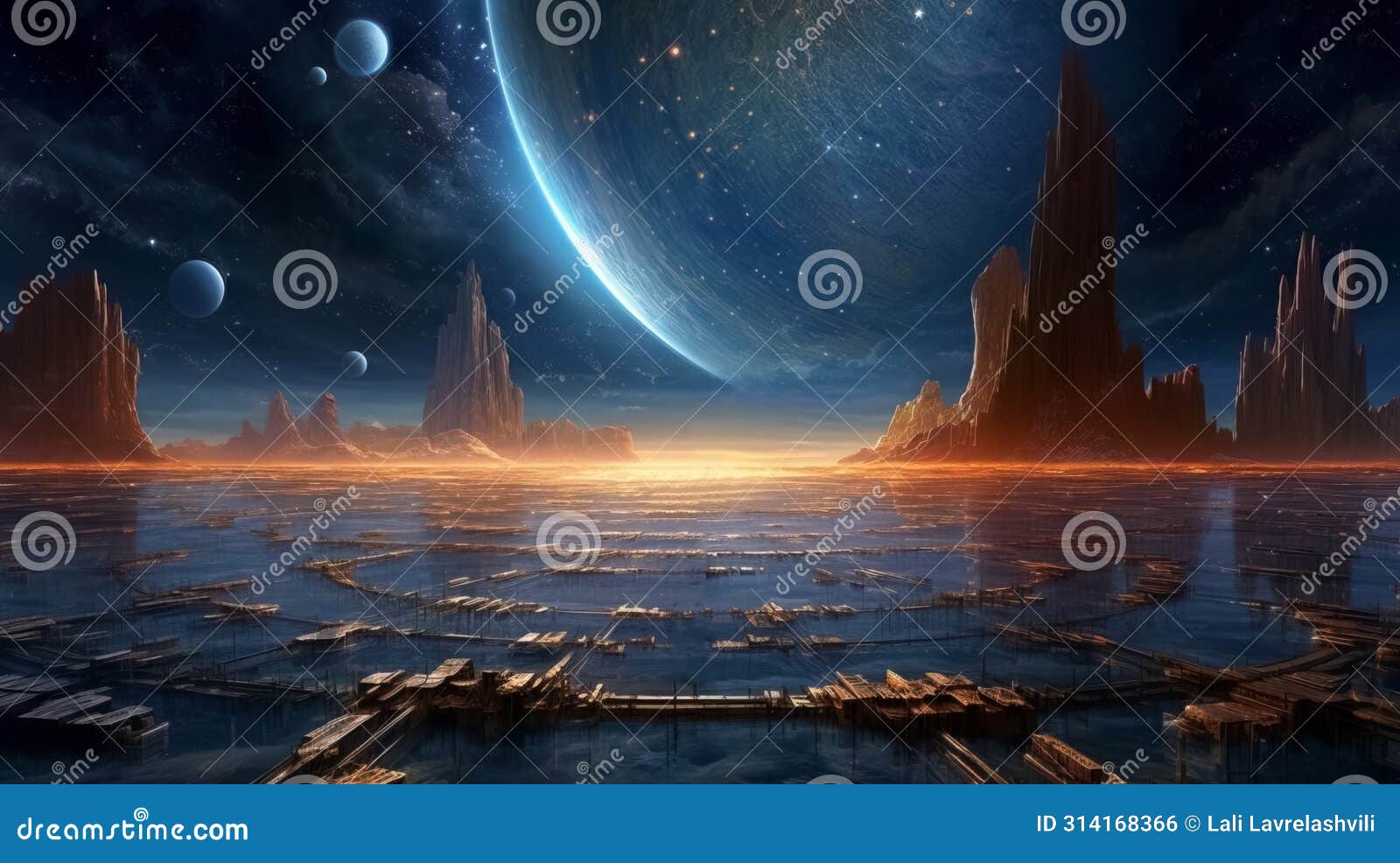 At the Edge of Universe. Surreal Mystical Fantasy Artwork Stock ...