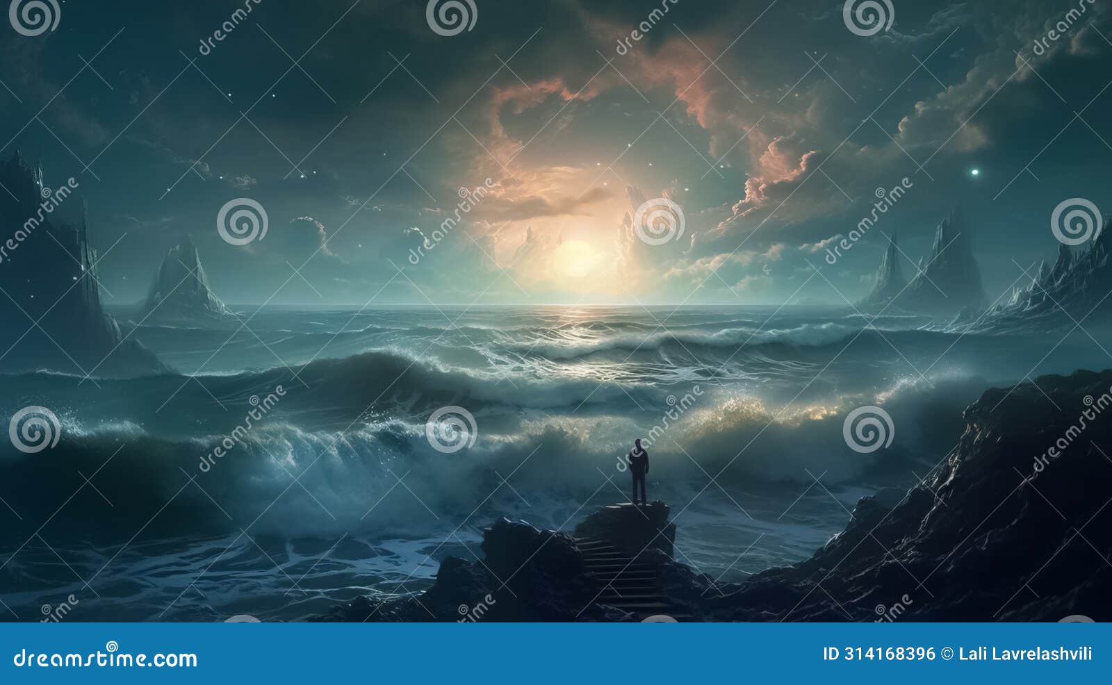 At the Edge of Universe. Surreal Mystical Fantasy Artwork Stock ...